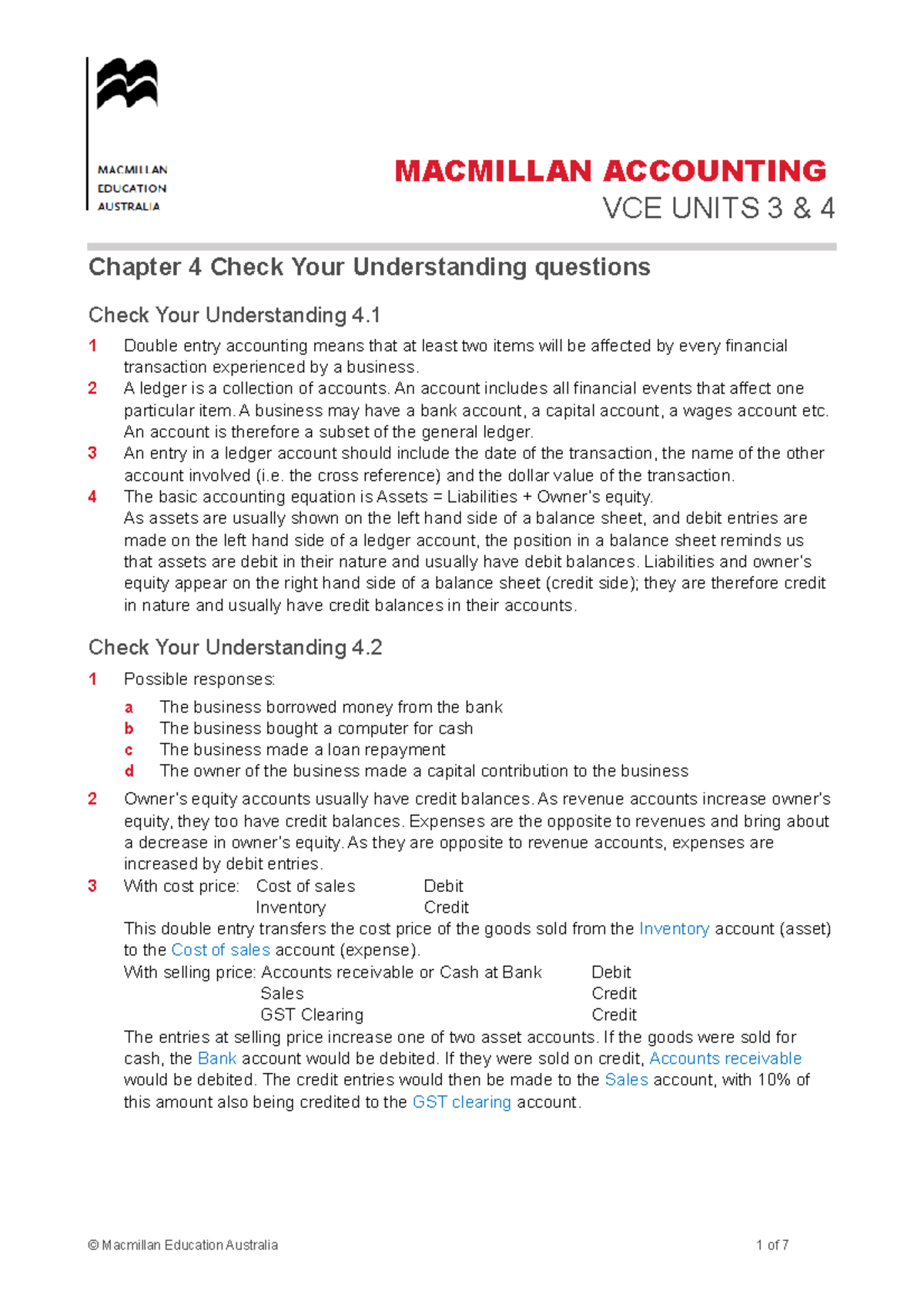 Workbook Answers 04 989233 Docx Macmillan Accounting Vce Units 3 And 4