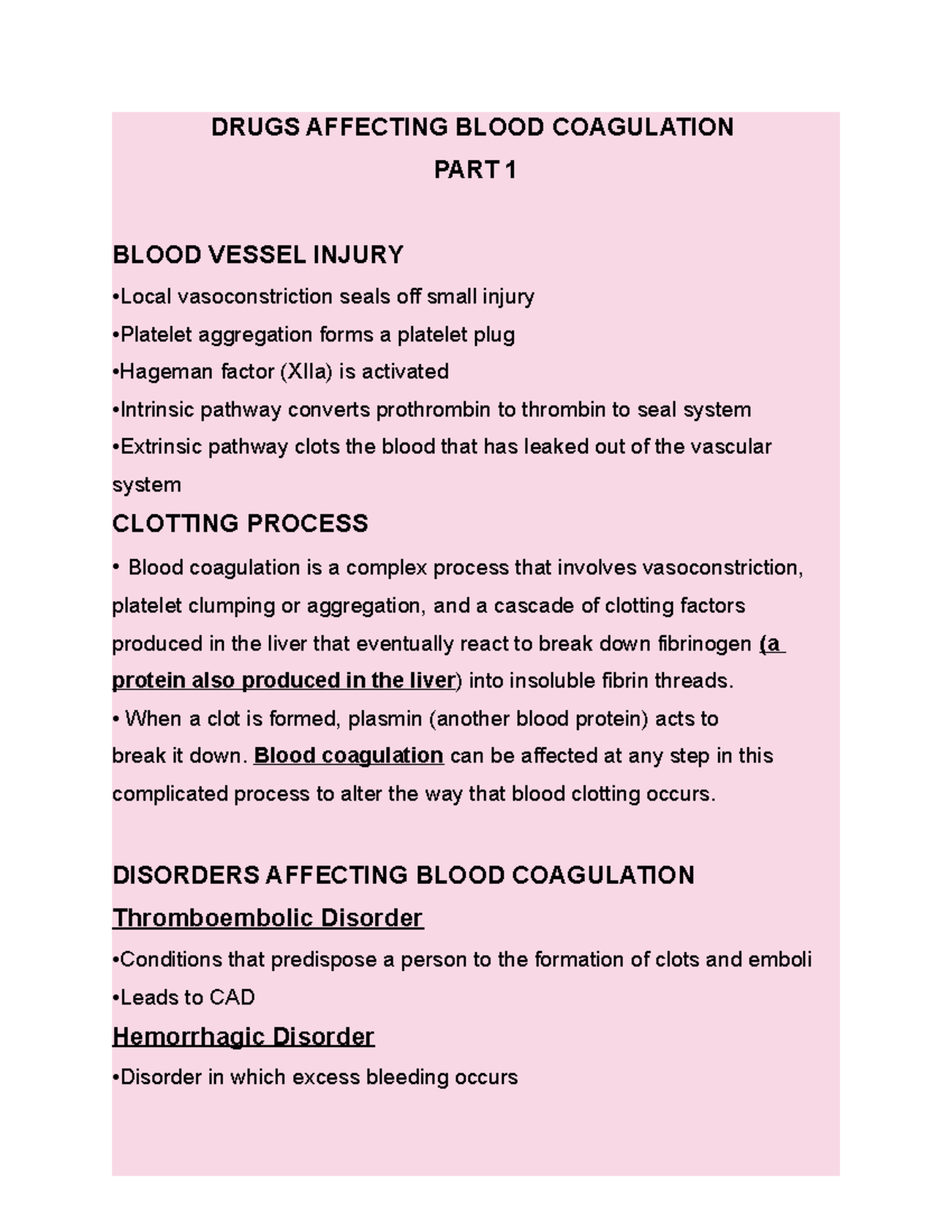 Blood Coagulation - When a clot is formed, plasmin (another blood ...