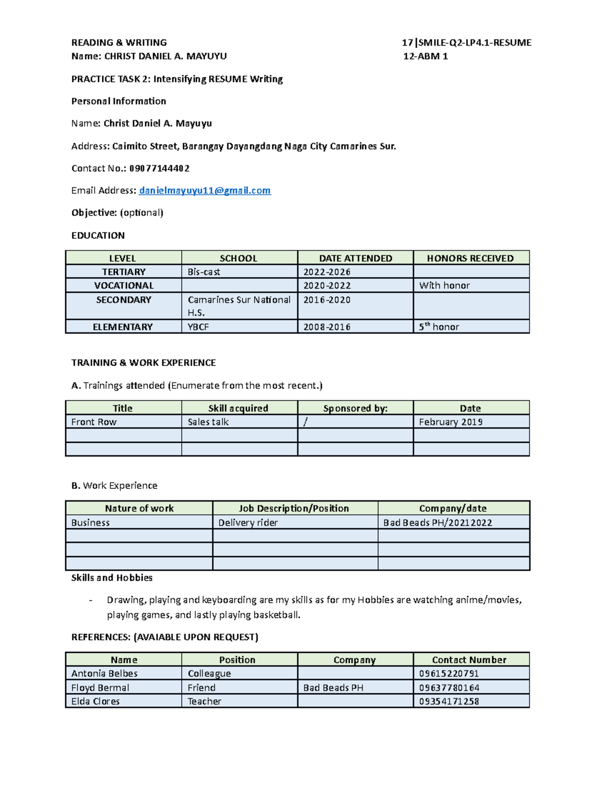 17 Smile Q2 LP4 - Hope this help - READING & WRITING 17|SMILE-Q2-LP4 ...