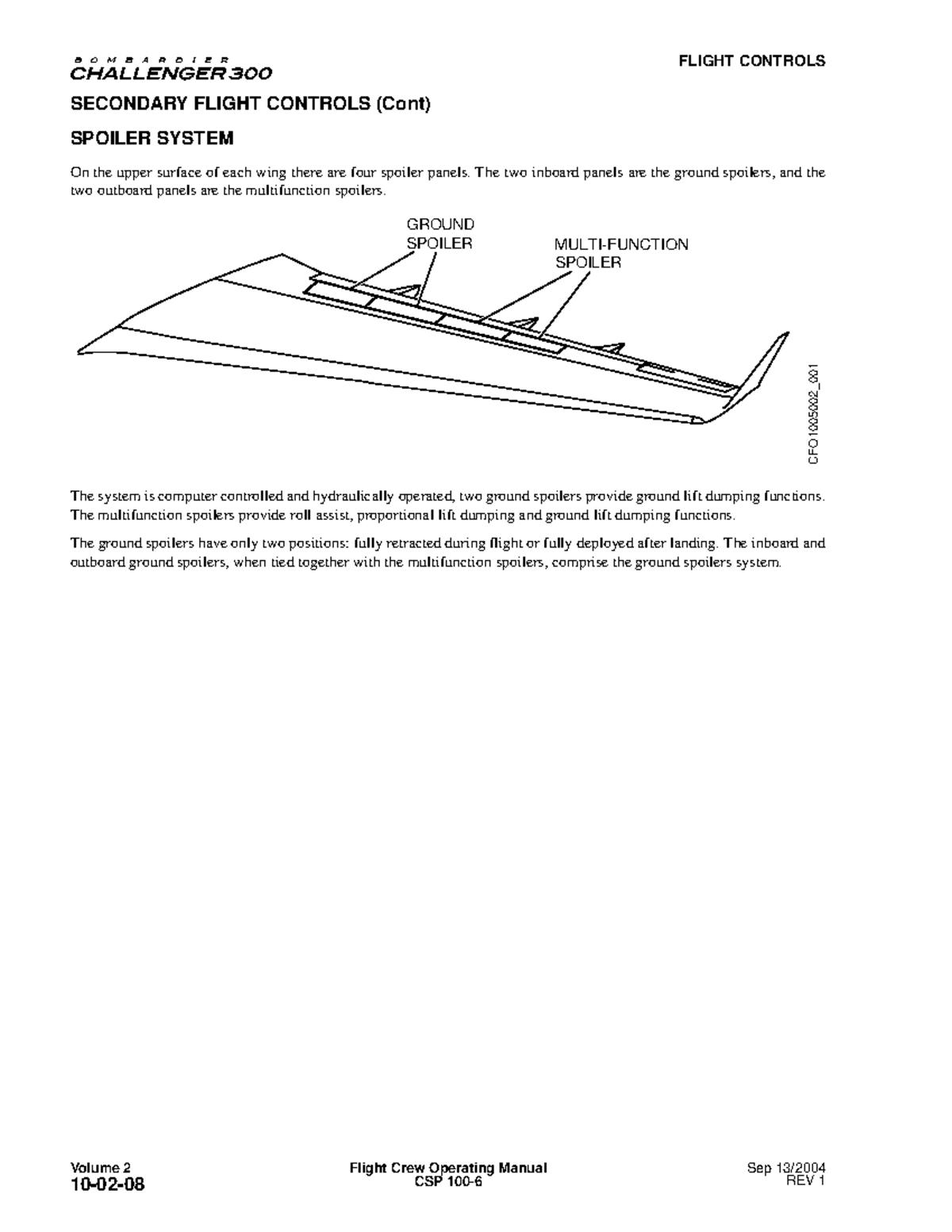 14-290 - Bombardier challenger 300 - FLIGHT CONTROLS Volume 2 Flight ...