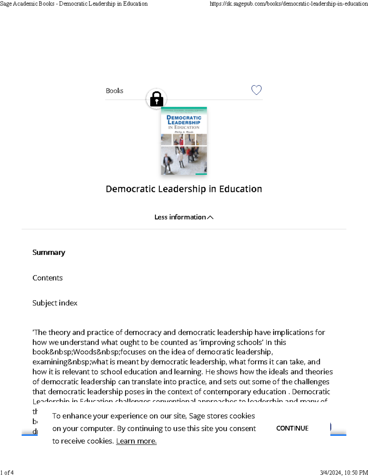 Sage Academic Books - Democratic Leadership in Education - Democratic ...