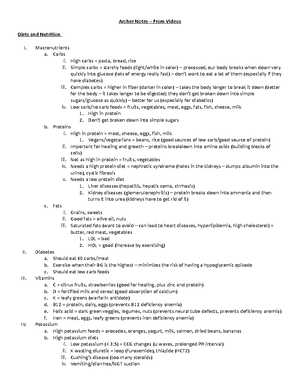 Nutrition 332 Unit 1 Exam Study Guide - NU 332 Unit 1 Exam Study Guide ...