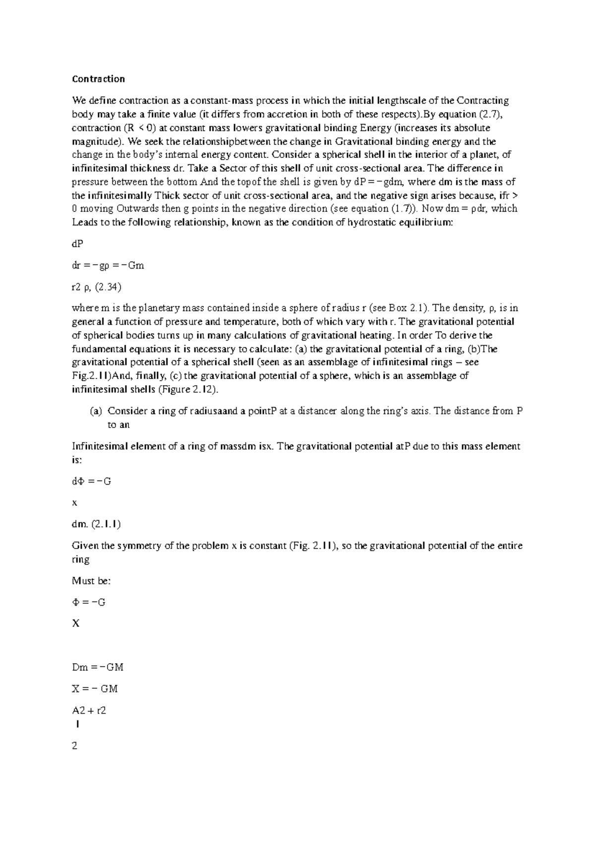 Contraction - By equation (2), contraction (R