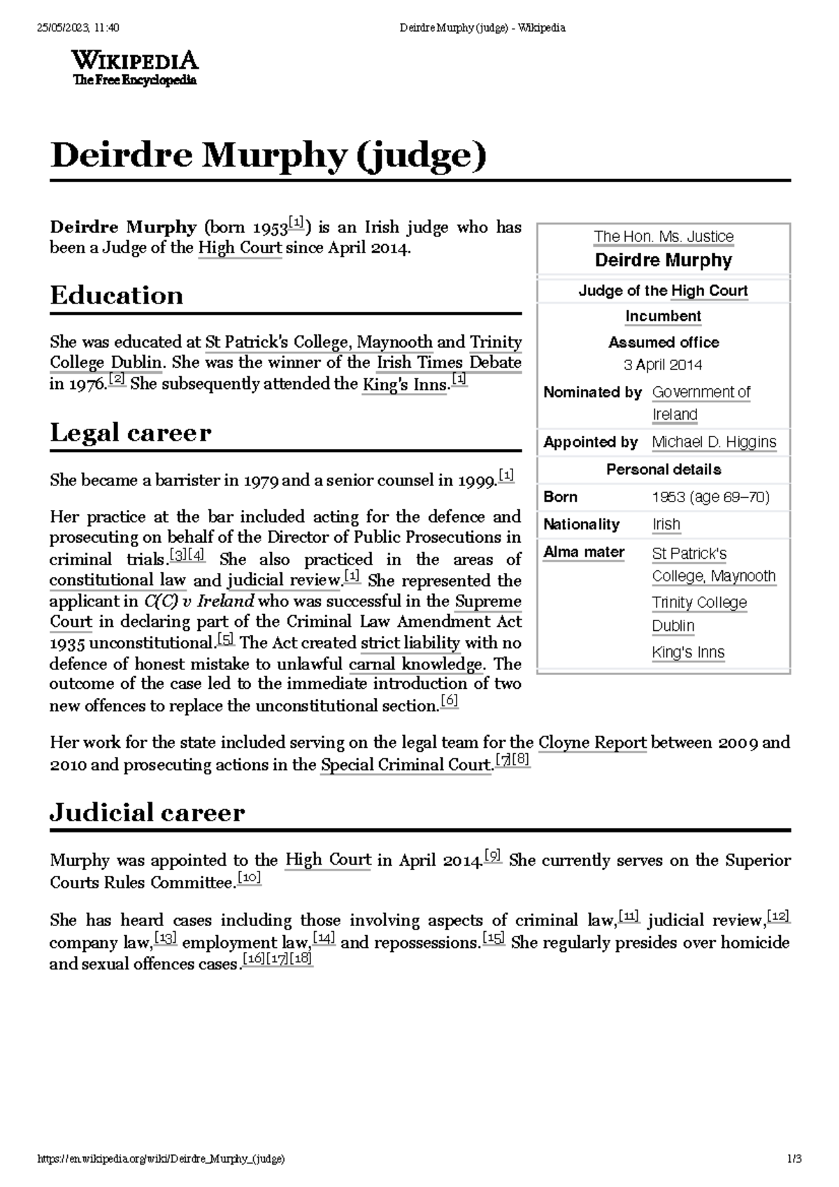 Deirdre Murphy (judge) - Wikipedia - wikipedia/wiki/Deirdre_Murphy ...
