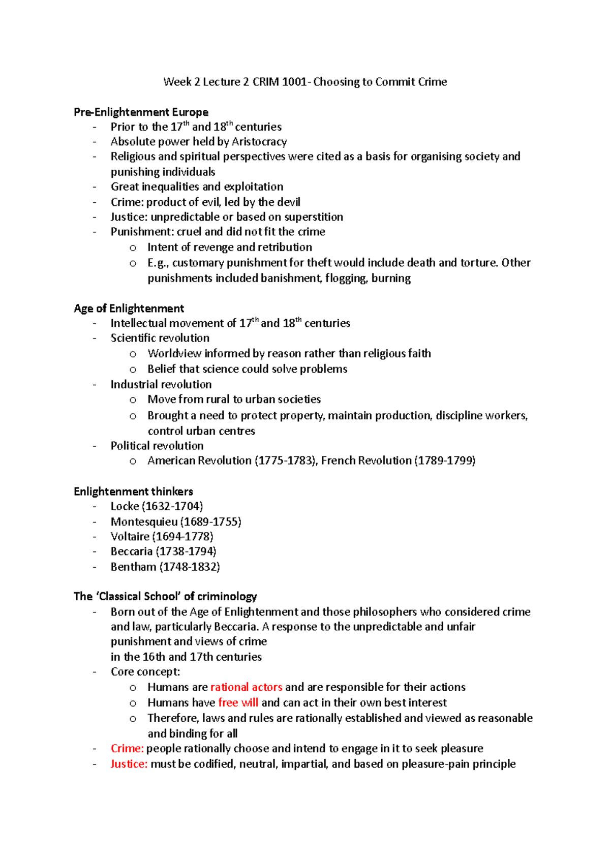 Lecture 2 Week 2 Choosing to Commit Crime - Week 2 Lecture 2 CRIM 1001 ...