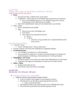 Claxton Con Law II Case Chart Blumstein - Professor Blumstein Fall 2019 ...