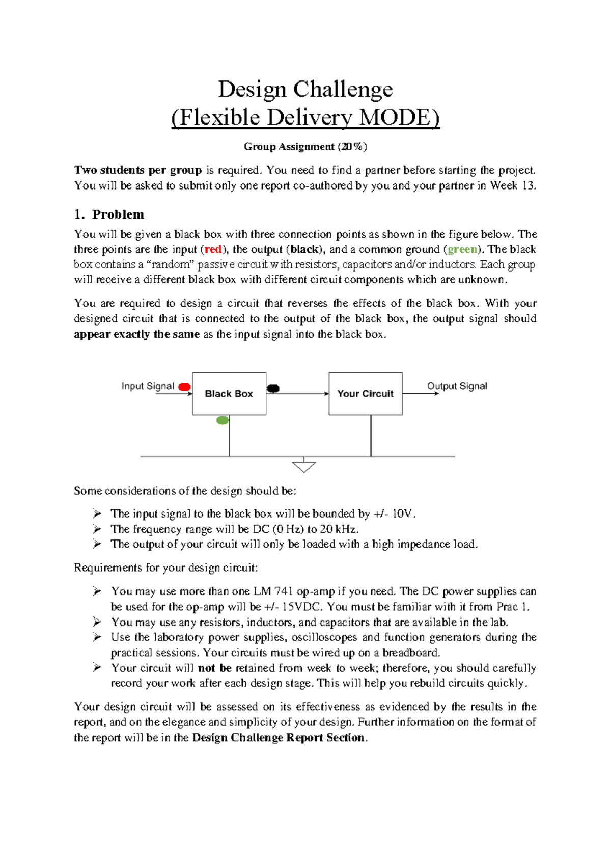 Design Challenge St Lucia - Group Assignment (2 0 %) Two students per ...