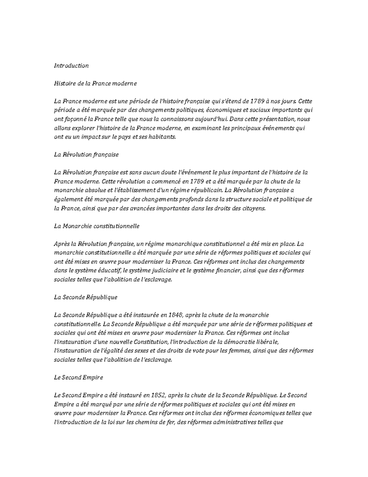 The History of Modern France - Introduction Histoire de la France ...