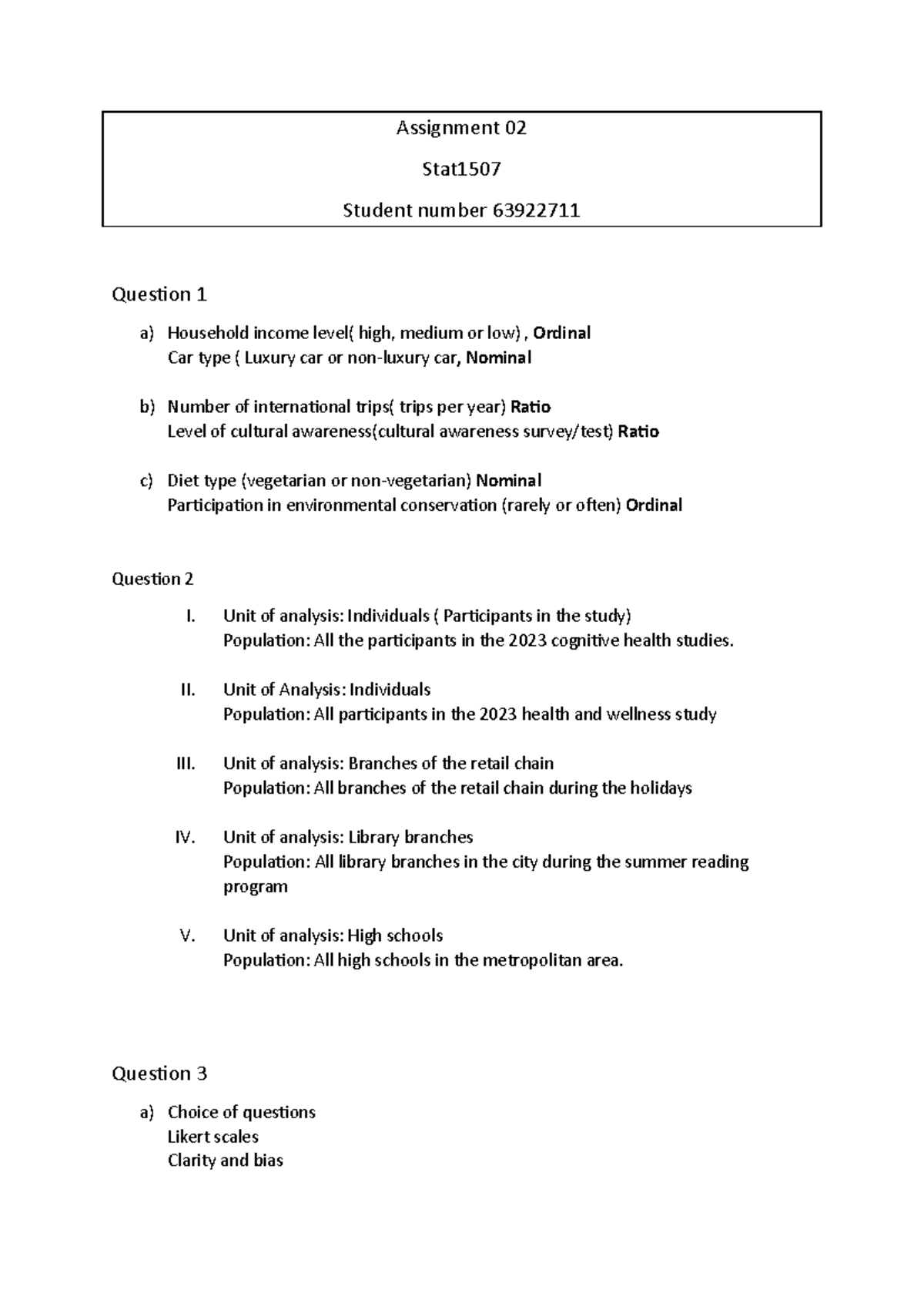 Assignment 02 STA1507 - In this module you will learn the basics of ...