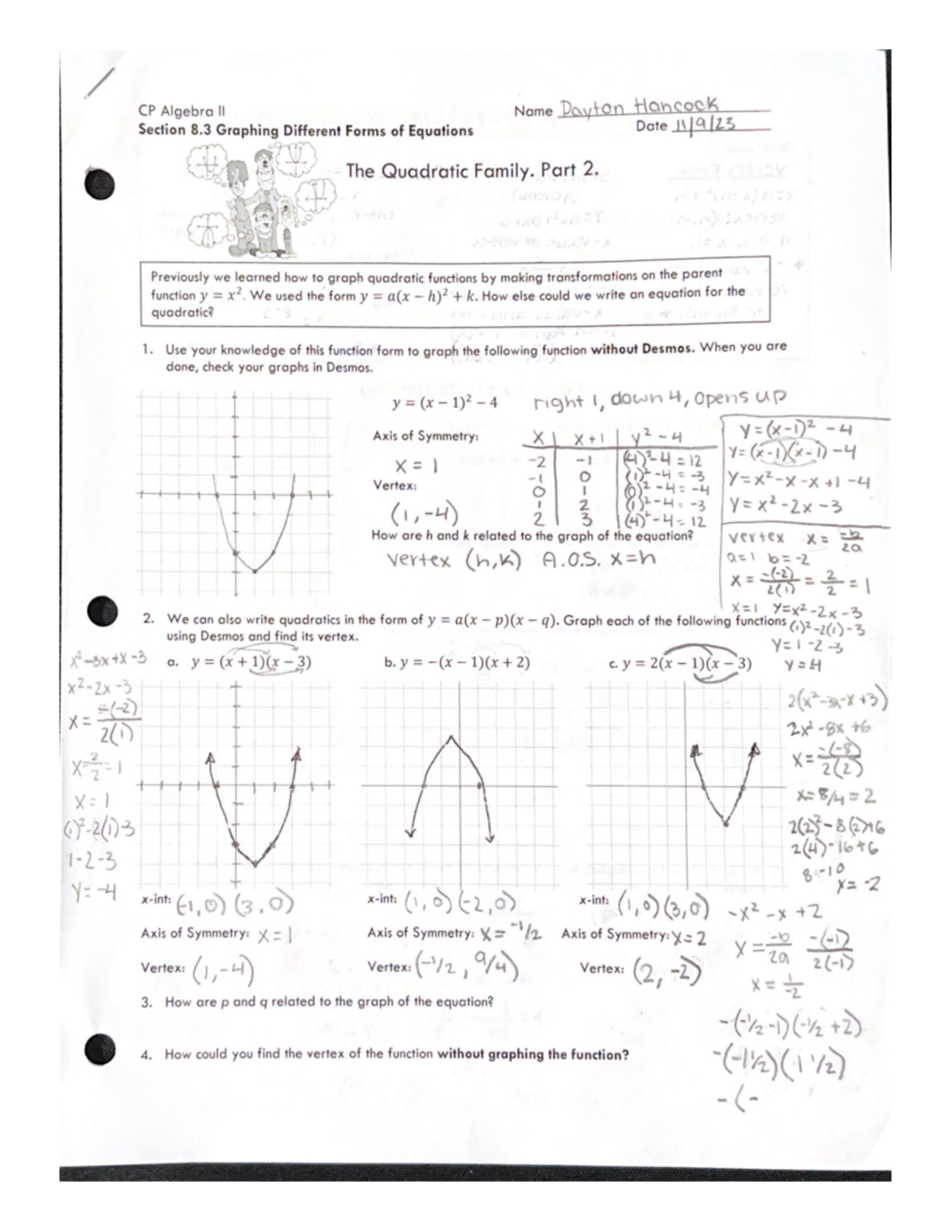Section 8.3 Graphing Different Forms of Equations - Studocu