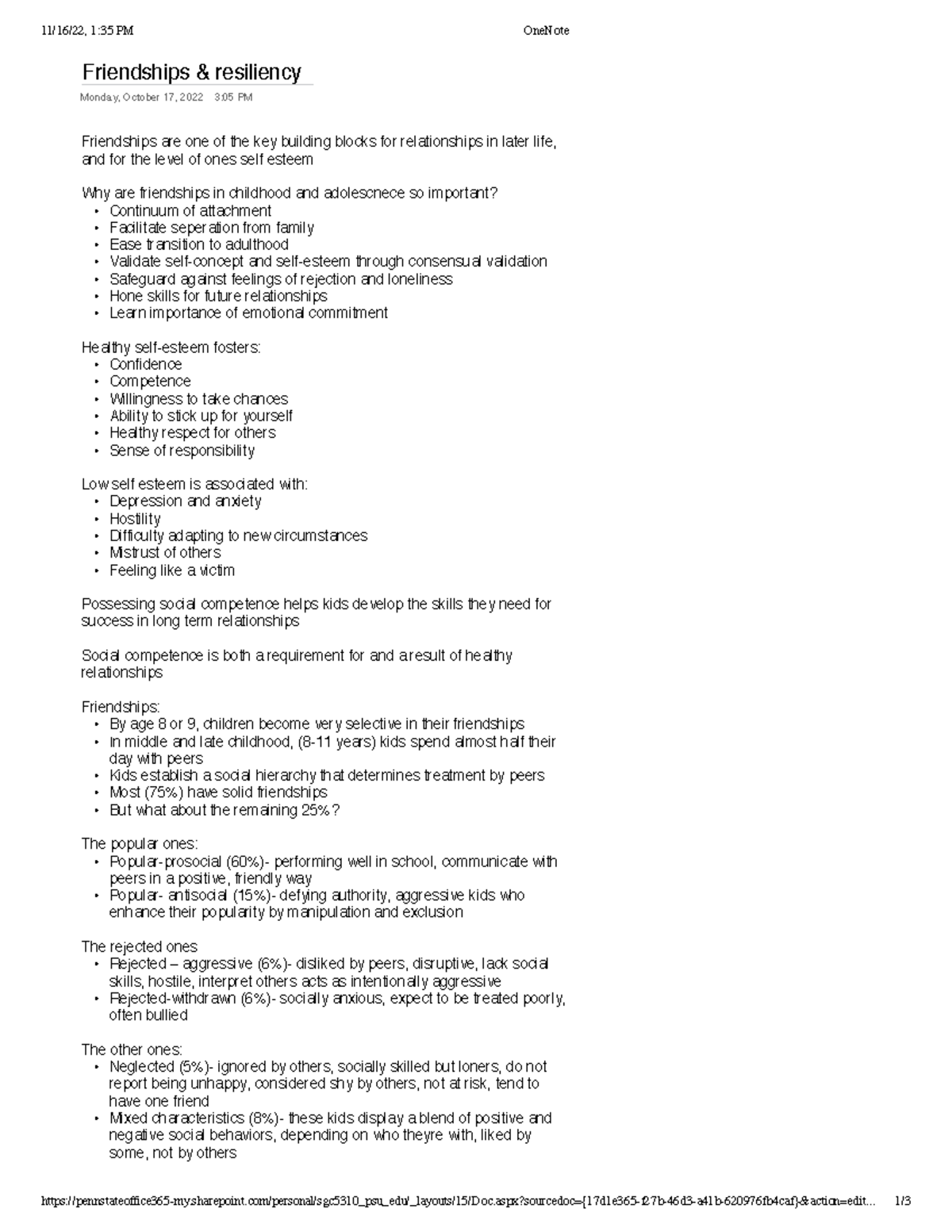 HDFS friendships - Molly Countermine HDFS 129 at Penn State - 11/16/22 ...