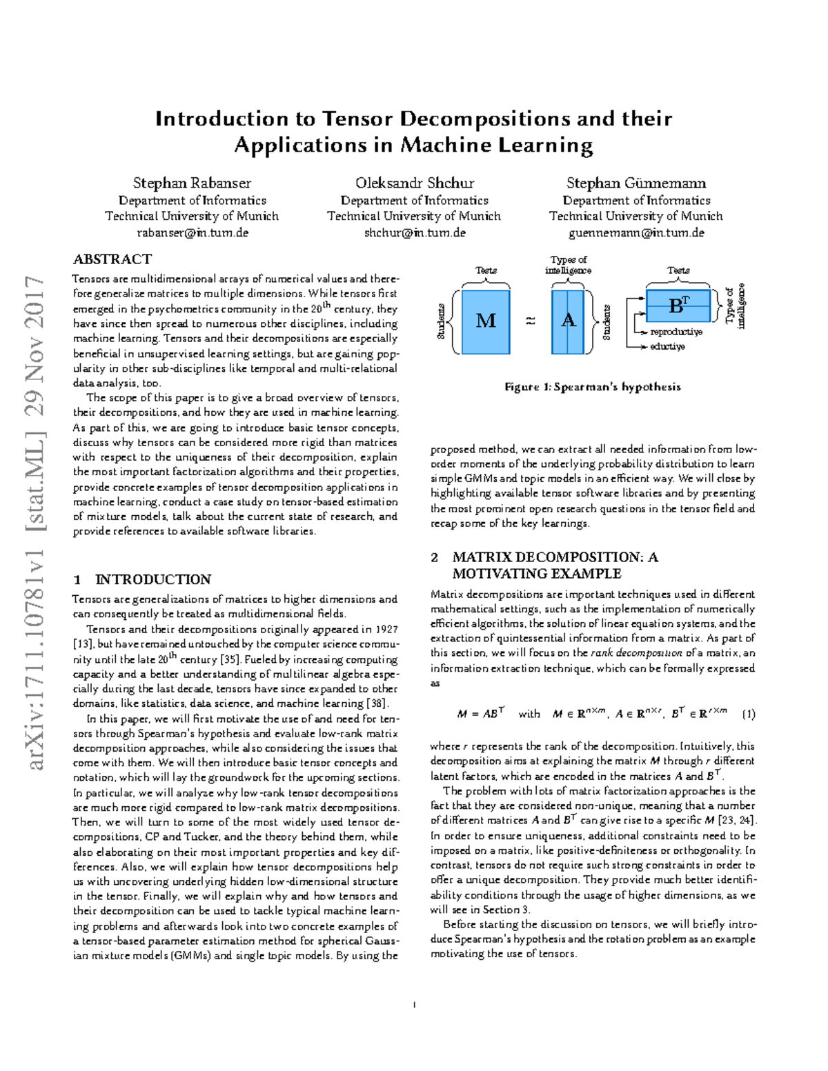 Introduction to Tensor Decompositions and their Applications in ML ...