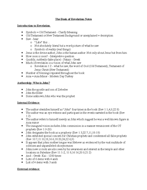 The Book of Revelation Notes - The Book of Revelation Notes ...