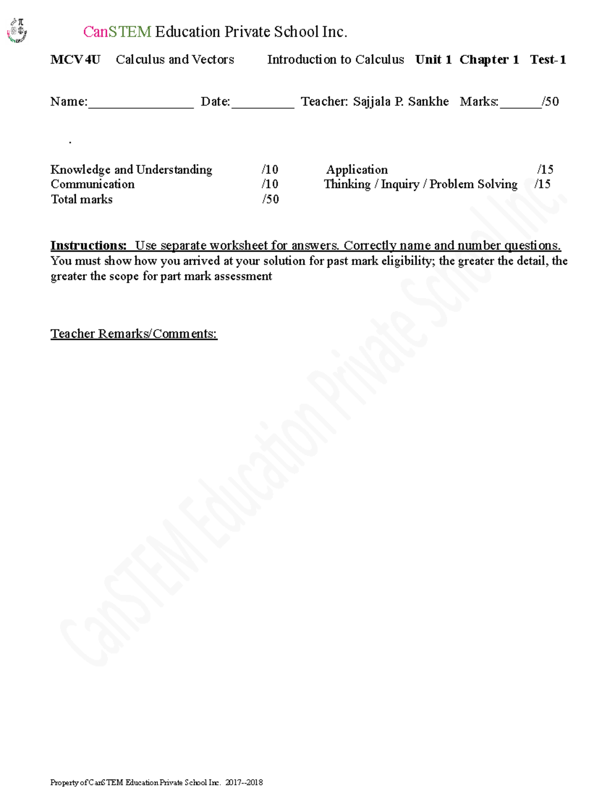 Test 1 Chapter 1 - Practice - CanSTEM Education Private School Inc ...