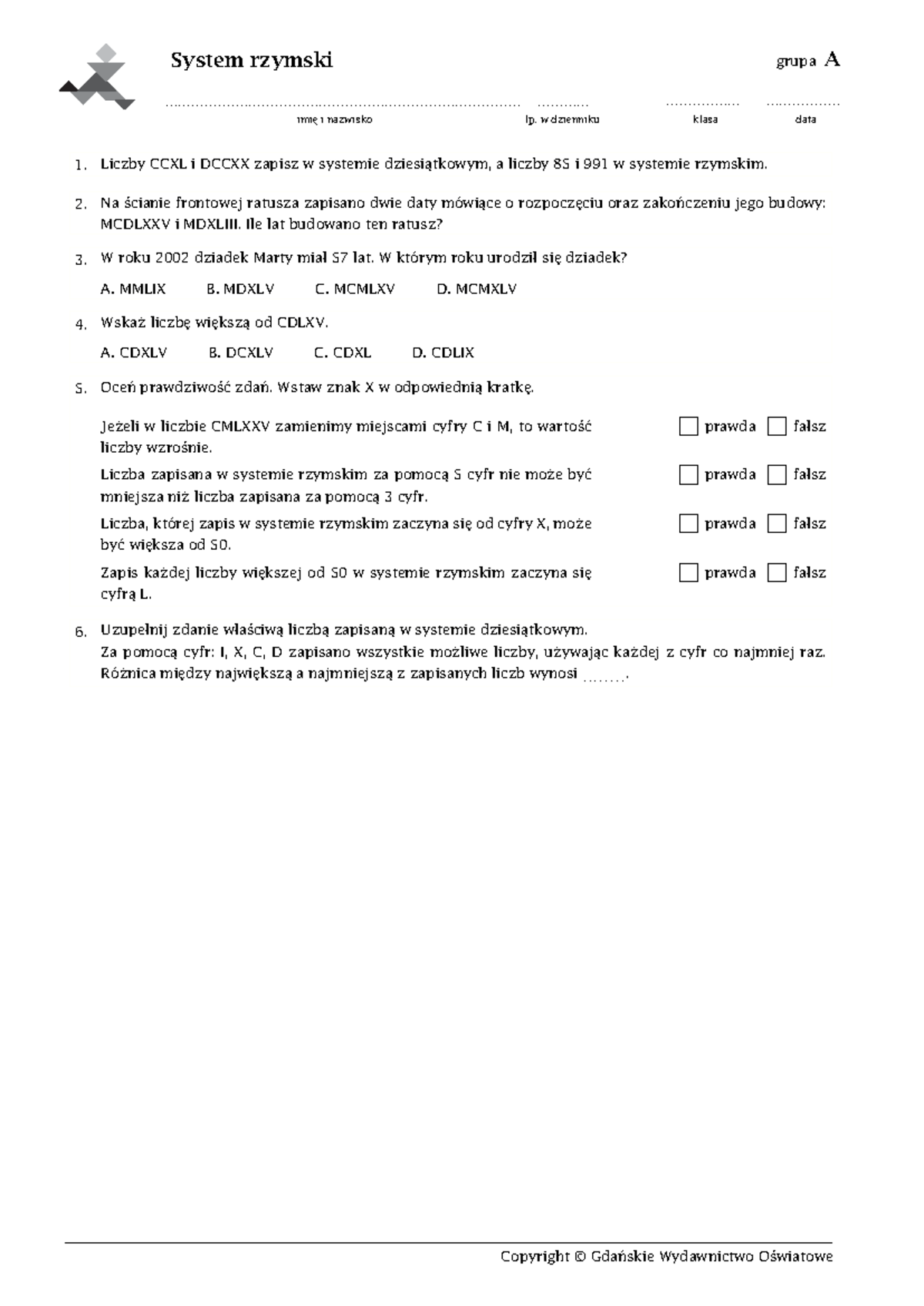 1.System rzymski - Test - System rzymski - Studocu