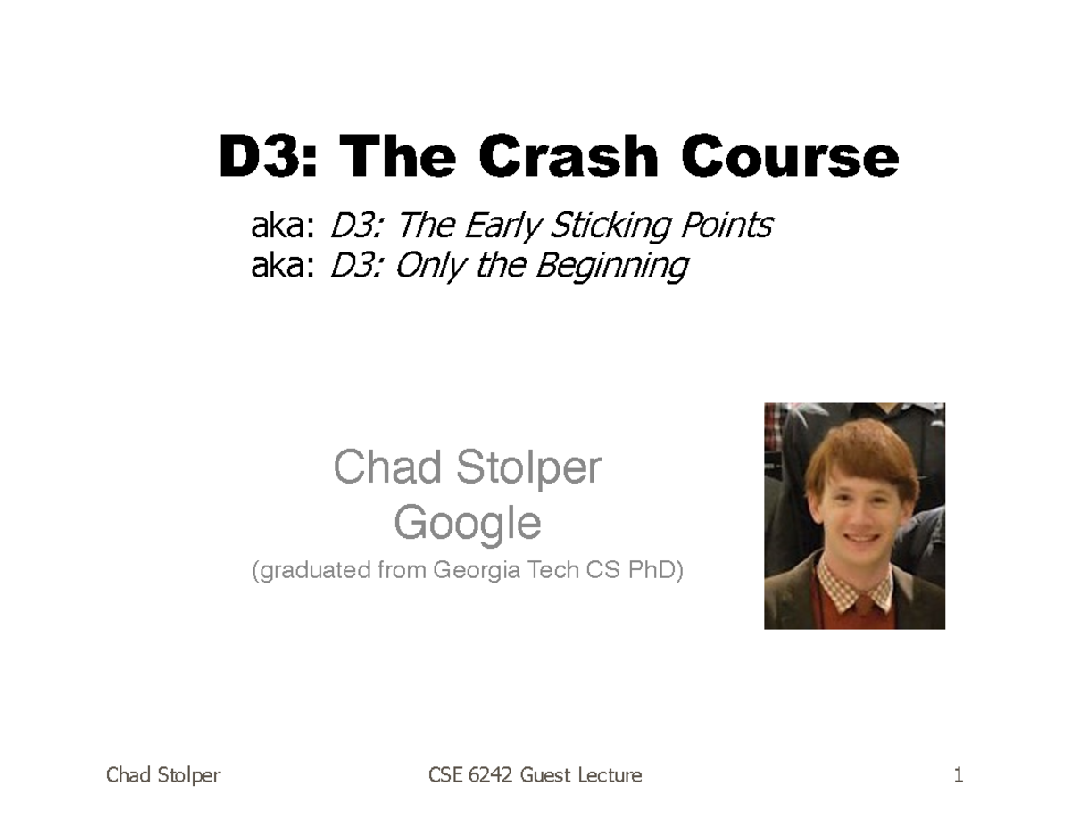 Documents on D3 - D3: The Crash Course aka: D3: The Early Sticking Points aka: D3: Only the ...