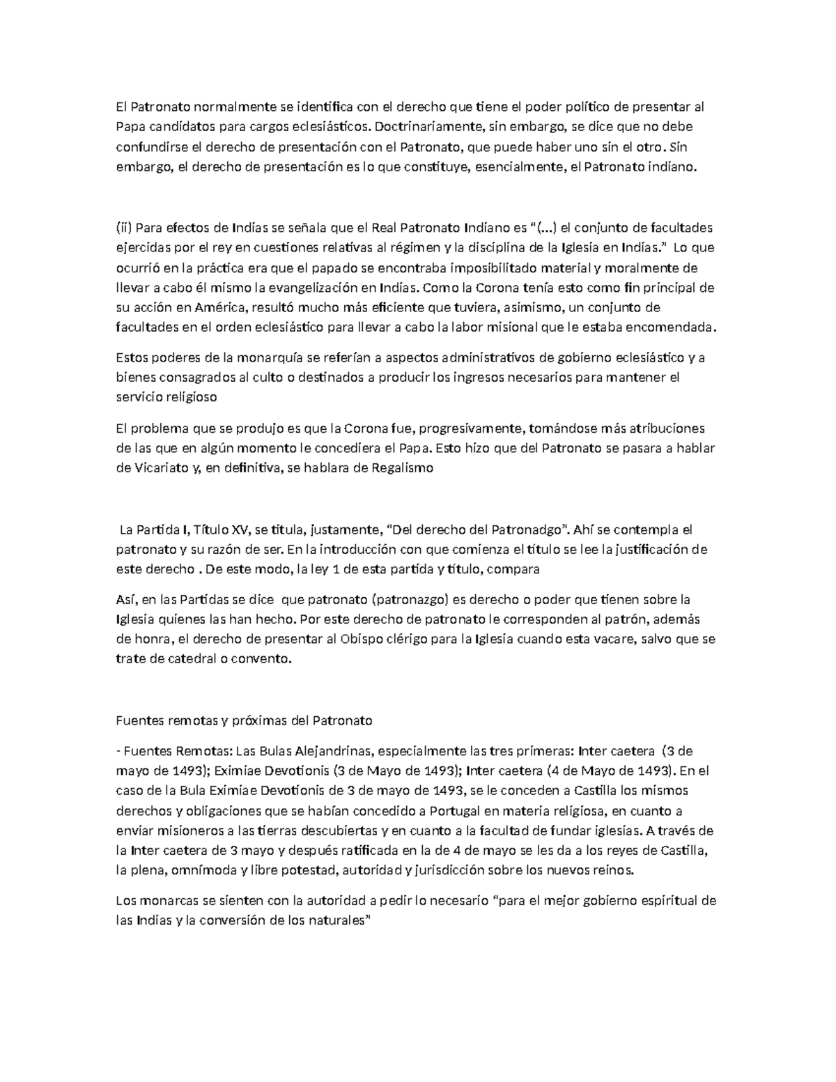 Apuntes patronto indiano - El Patronato normalmente se identifica con ...