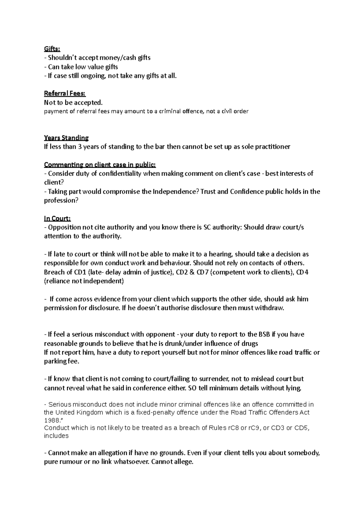 Notes - Ethics - Compilation of the right rules and guidance and ...