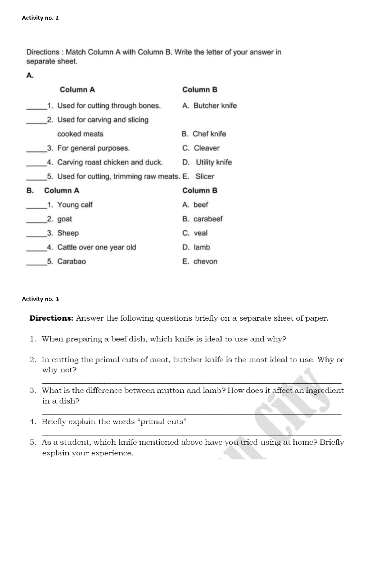 Activity no. 2 and 3 - Bachelor of Secondary Education - Activity no ...