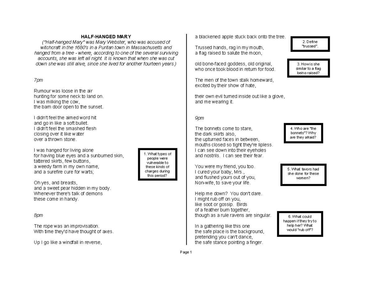 Latoya Terrick - halfhangedmary - HALF-HANGED MARY a blackened apple ...