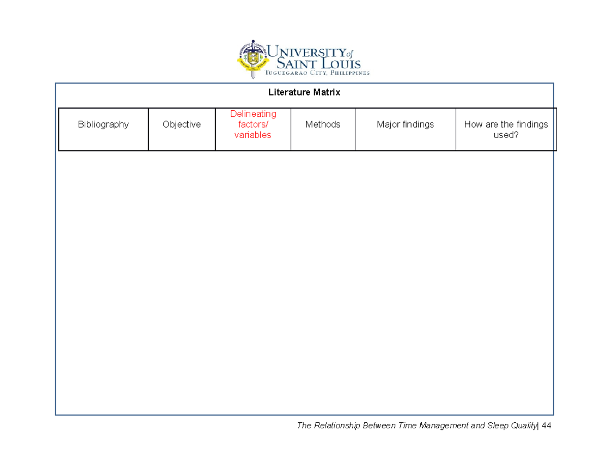 Lit Matrix - NOTES - Literature Matrix Bibliography Objective ...