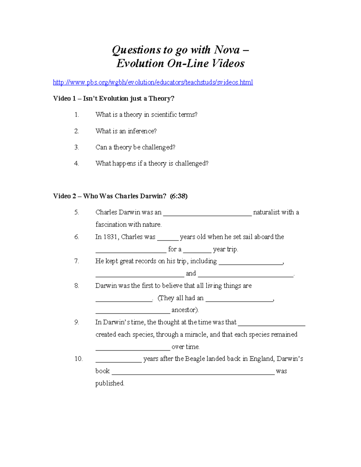 02688 b8271c009f4a8d8bf2dfc7ad94b - Questions to go with Nova – Evolution On-Line Videos - Studocu