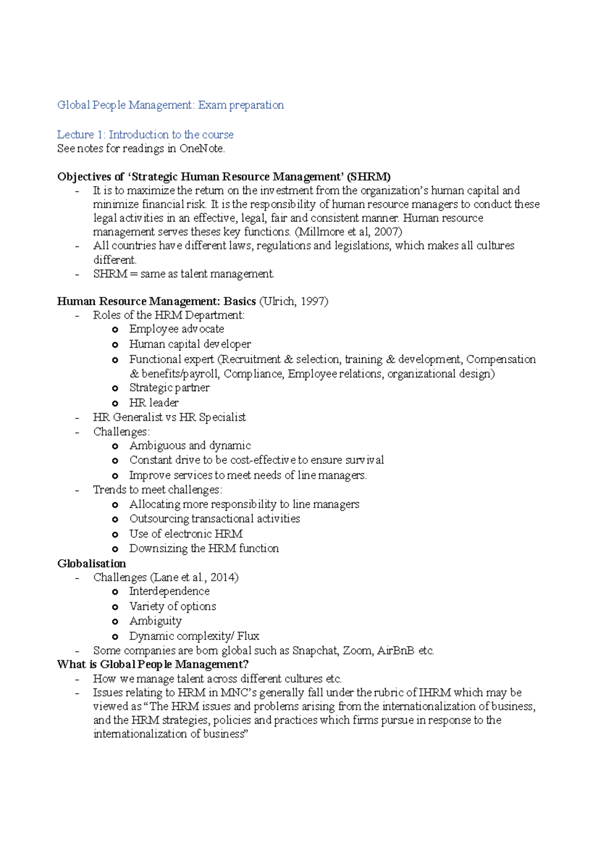 Global People Management - Exam Prep - Global People Management: Exam ...