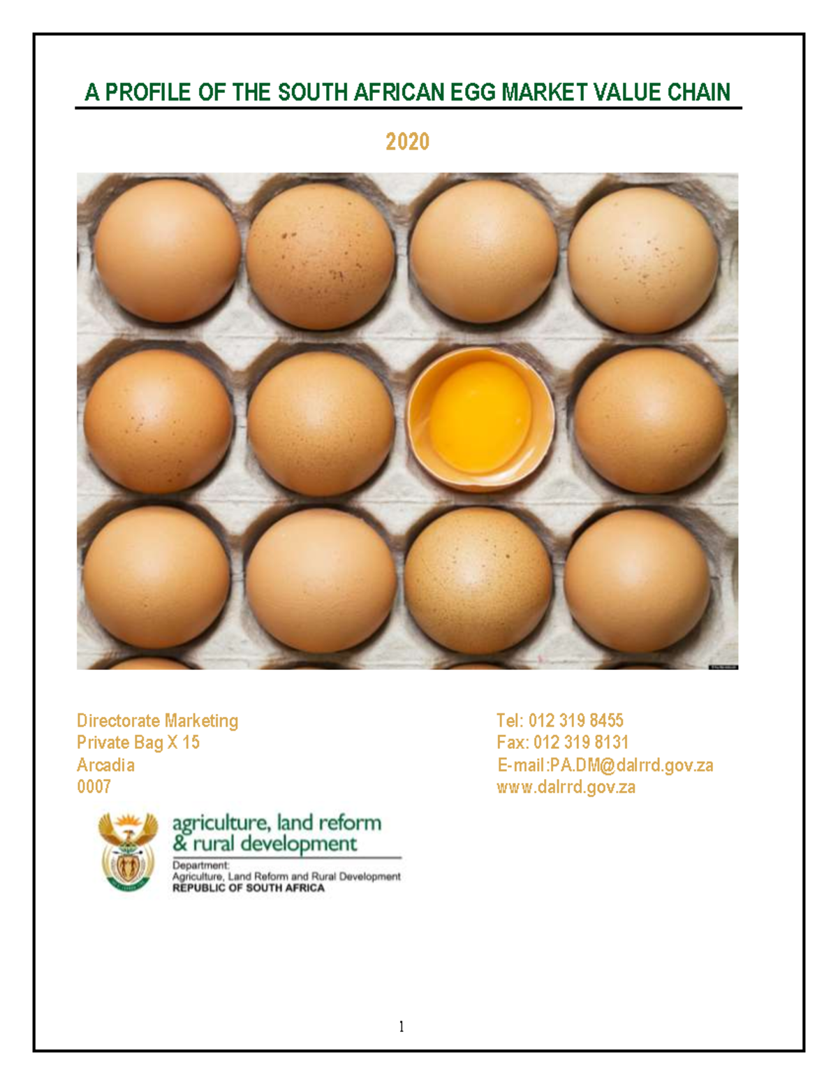 Egg Market Value Chain Profile 2020 - A PROFILE OF THE SOUTH AFRICAN ...