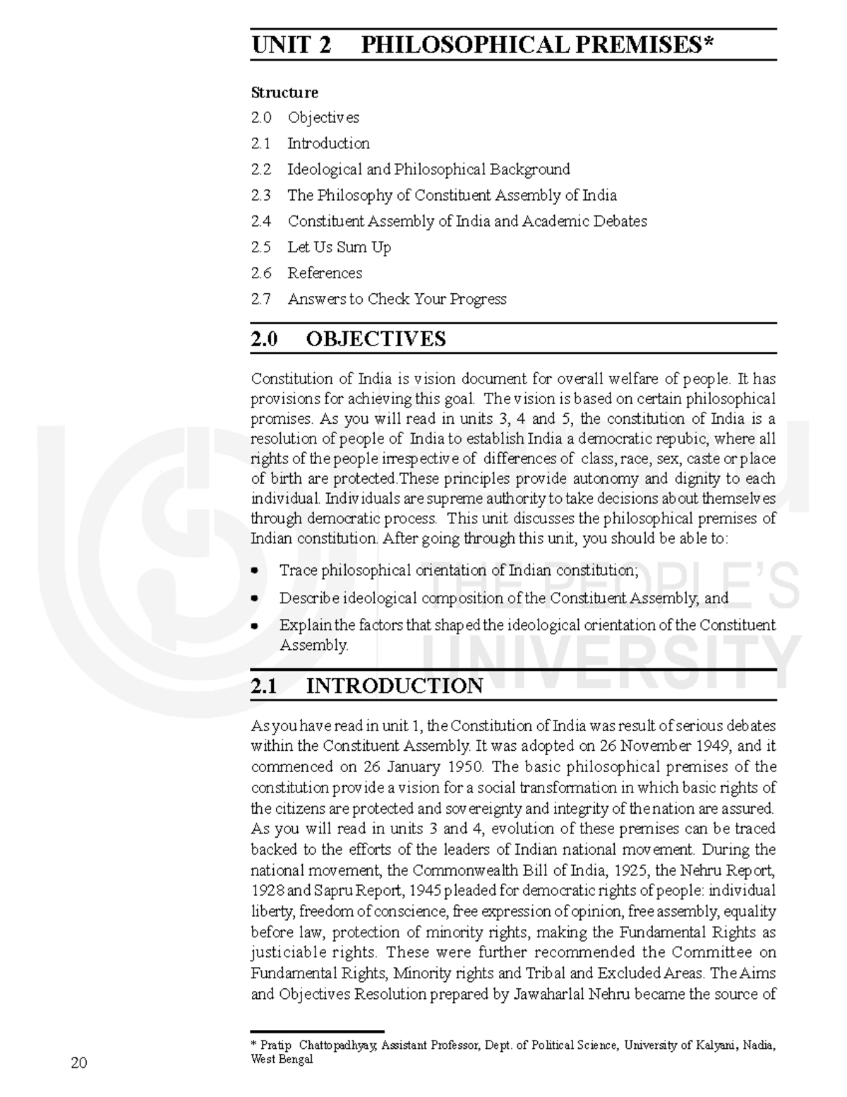 Unit-2 Philosophical premises- Ignou - Constituent Assembly and ...