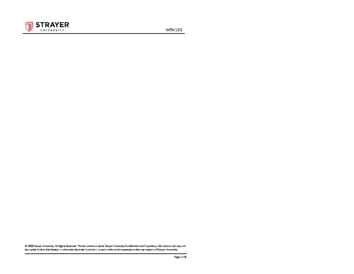 Assignment 2 wrk100 - © 2020 Strayer University. All Rights Reserved ...