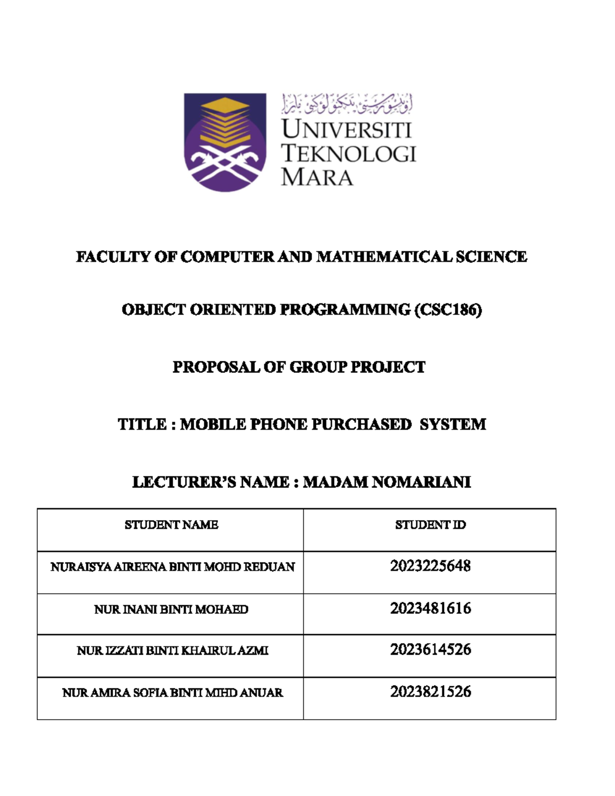 Csc186 group project - This is about my proposal (proposal) - 3 : PROBLEM STATEMENT & OBJECTIVES ...
