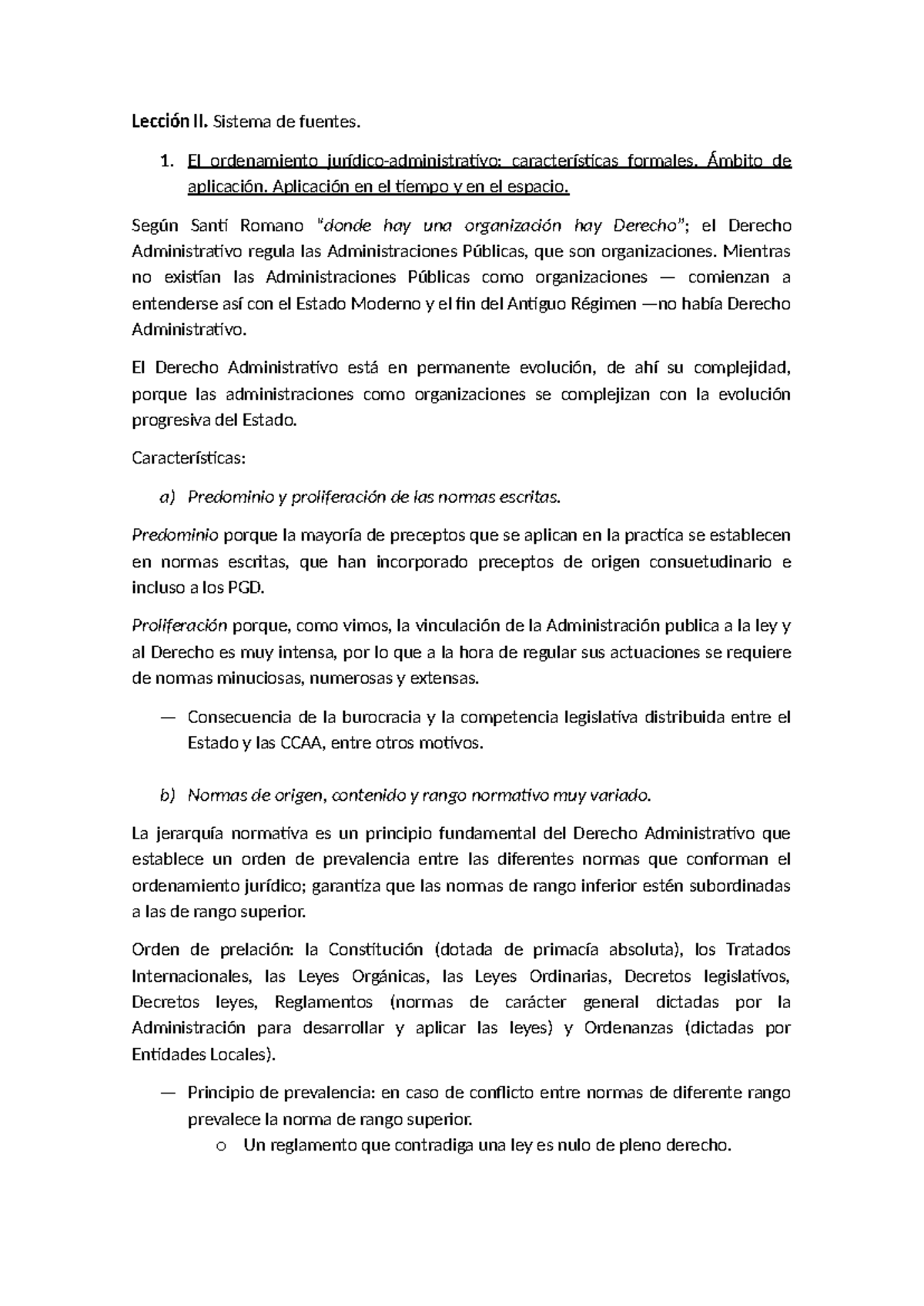 L2 admin - akakk - Lección II. Sistema de fuentes. 1. El ordenamiento ...
