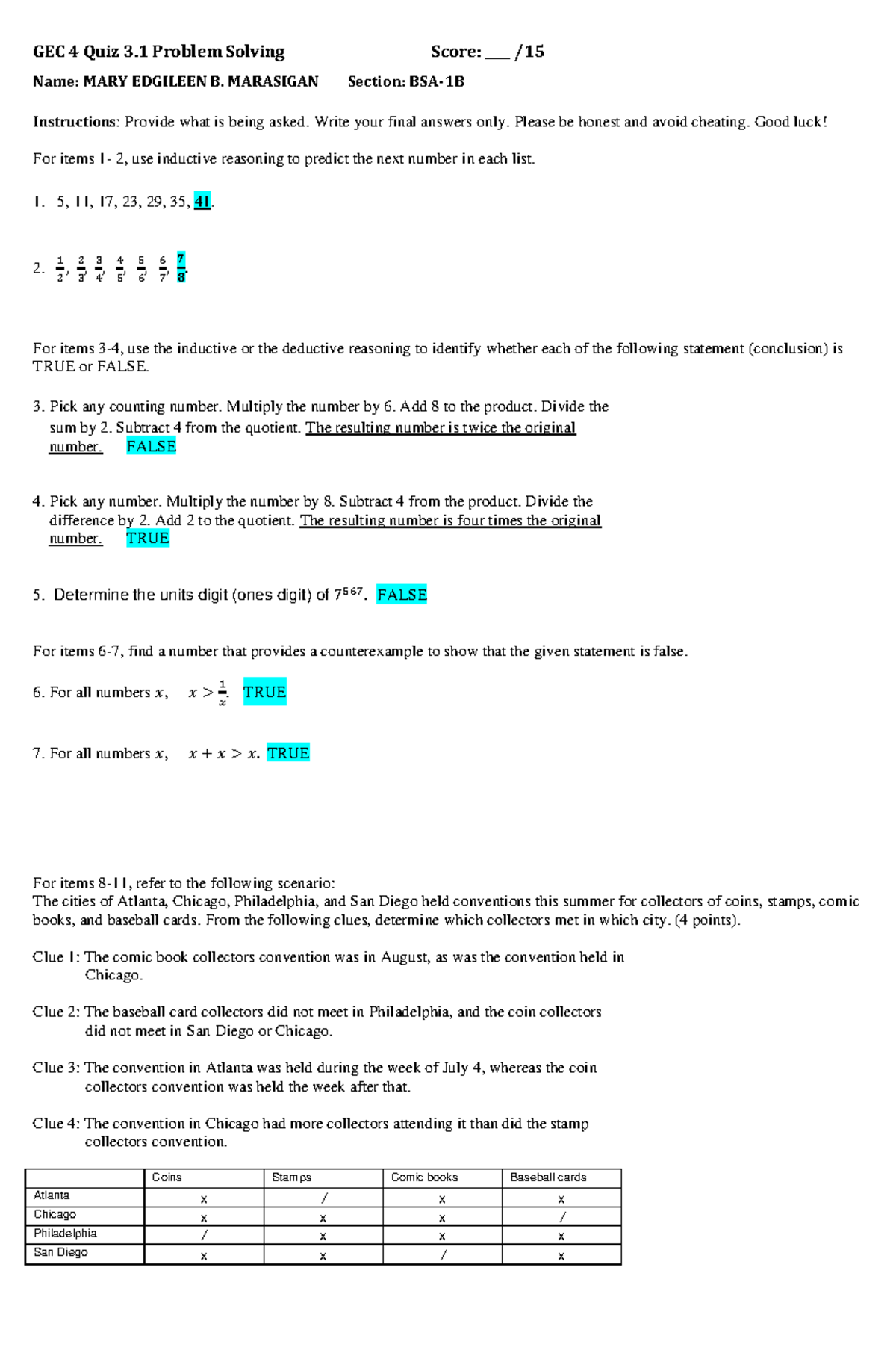 GEC 4 Quiz 3.1 b - essays about activities. - GEC 4 Quiz 3 Problem ...