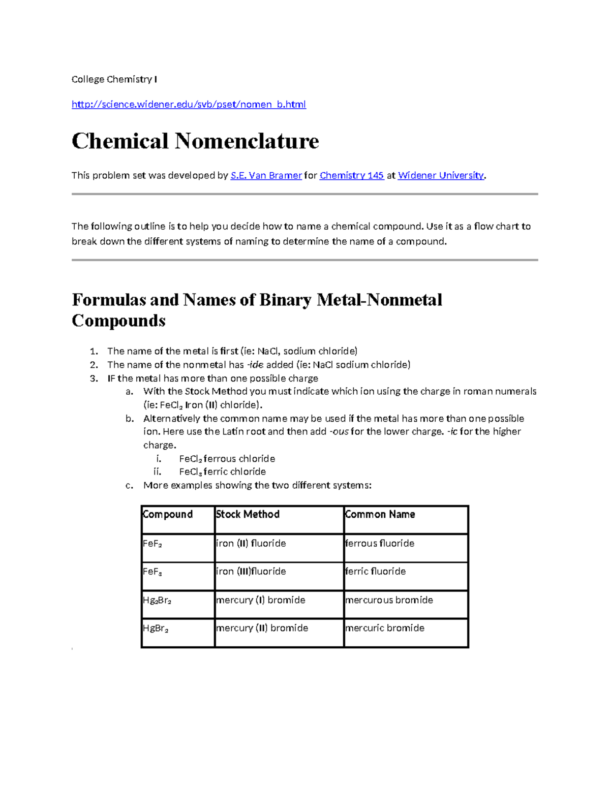 Chemical nomenclature - Tagged - College Chemistry I science.widener ...