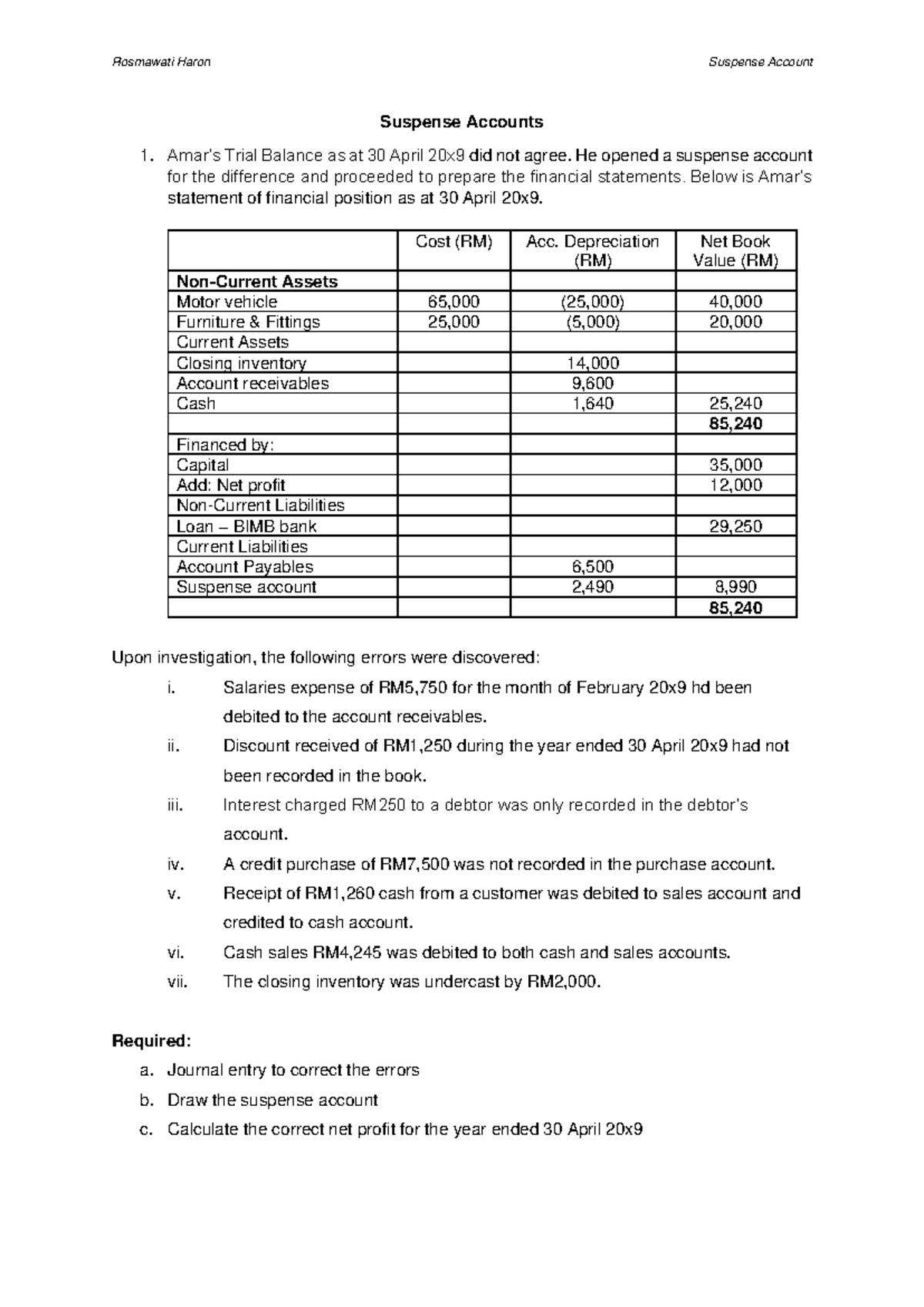 Chapter 5 - Suspense Accounts tutorials - Rosmawati Haron Suspense ...
