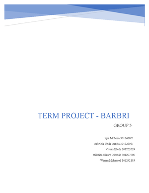 Barbri PMO Setup and Buildup Term Project 2 (with format) new - TERM ...