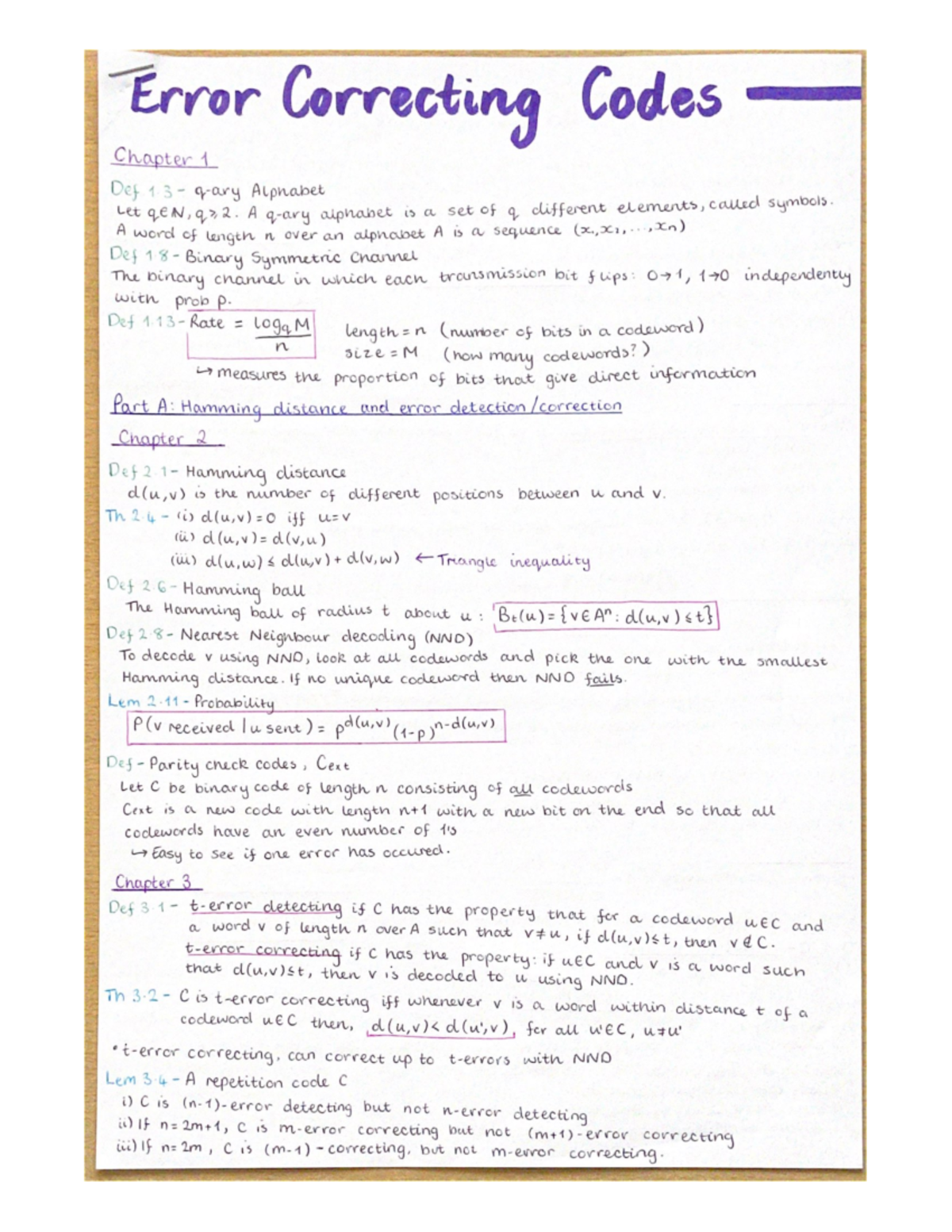 ECC - Revision poster! - MT361 - Studocu