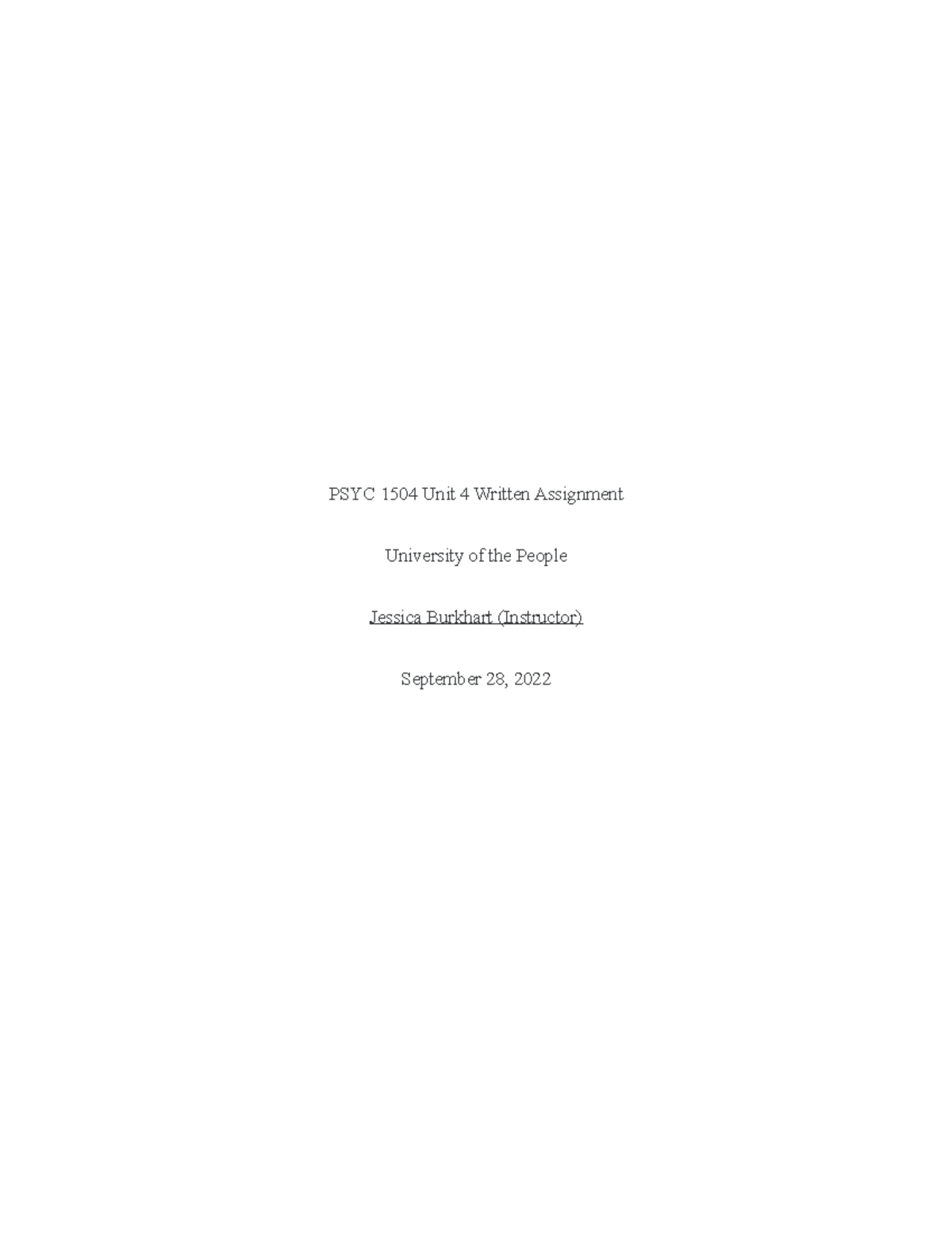 PSYC 1504 UNIT 4 Written Assignment - PSYC 1504 Unit 4 Written ... PSYC 1504 UNIT 4 Written Assignment - PSYC 1504 Unit 4 Written ...