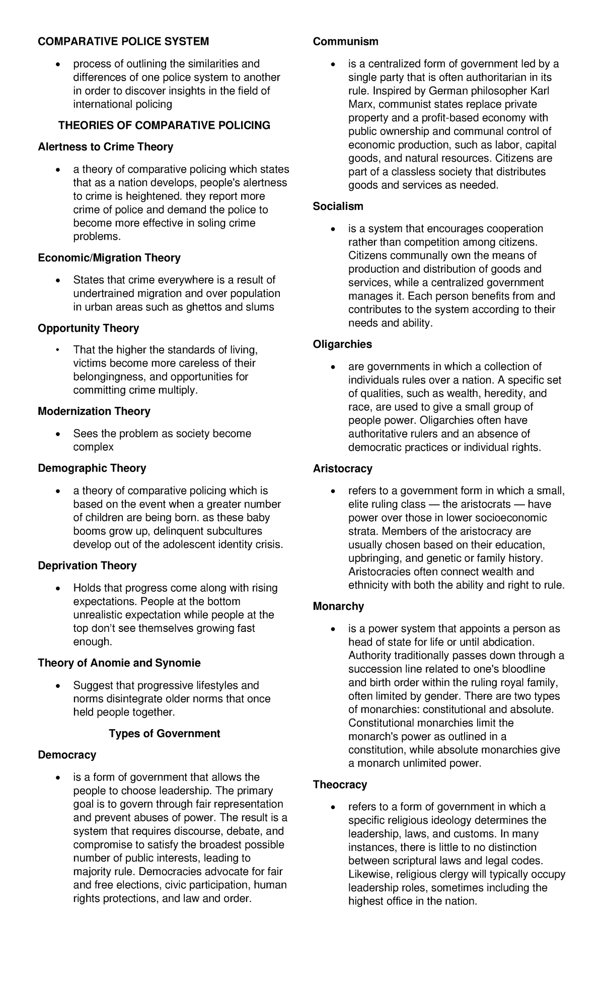 Comparative Police System - COMPARATIVE POLICE SYSTEM process of ...