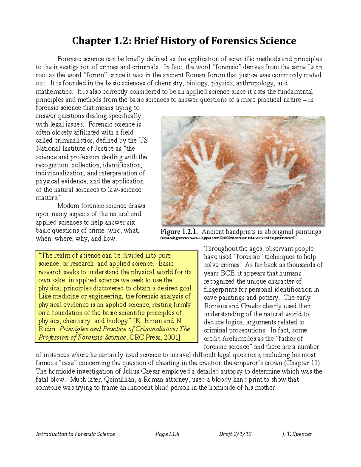 1.2 Brief History of Forensic Science - Chapter鈀 1:鈀 Brief鈀 History鈀 of ...