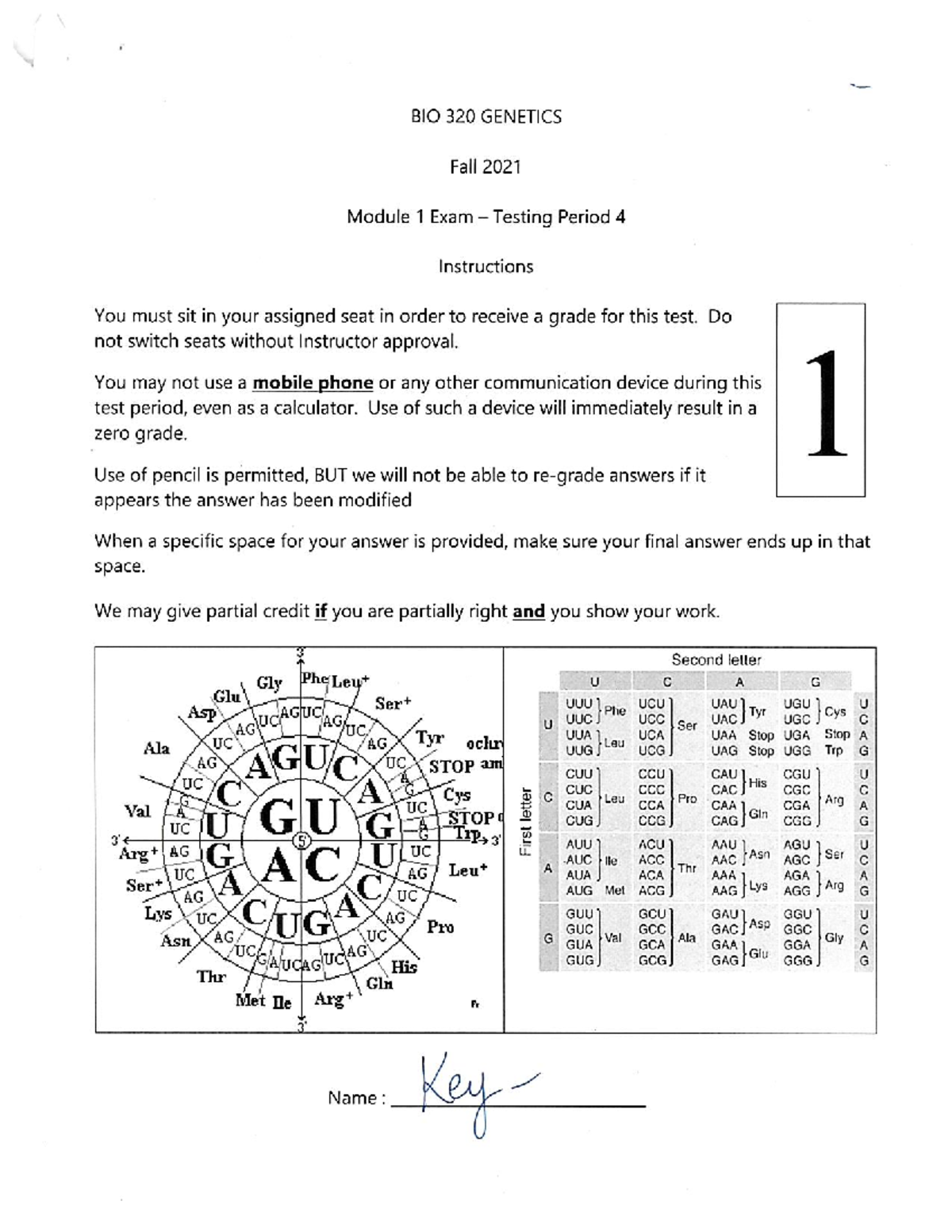 Test1 4 Final Key Module 1 Exam Testing Period 4 BIO320 Studocu