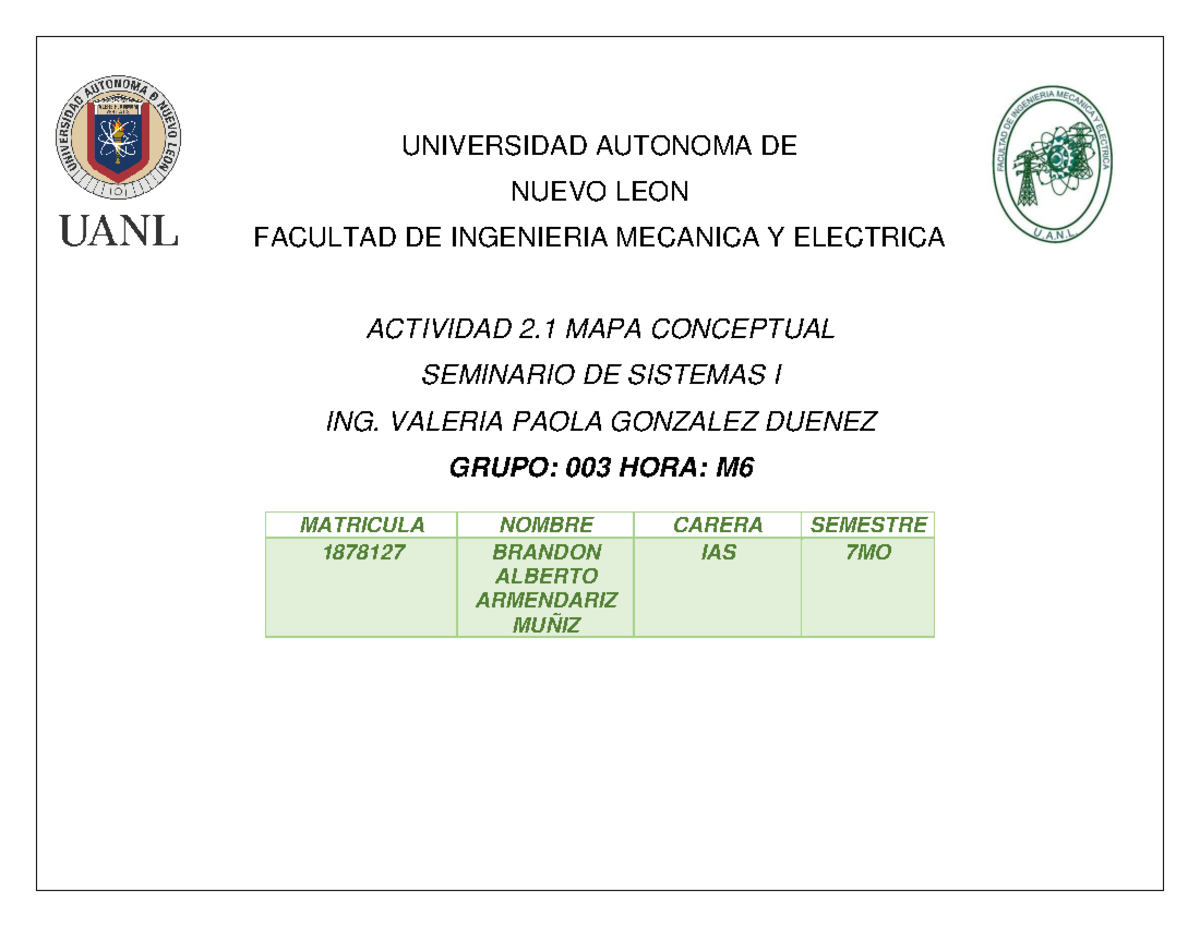 Mapa conceptual - traea - UNIVERSIDAD AUTONOMA DE NUEVO LEON FACULTAD ...