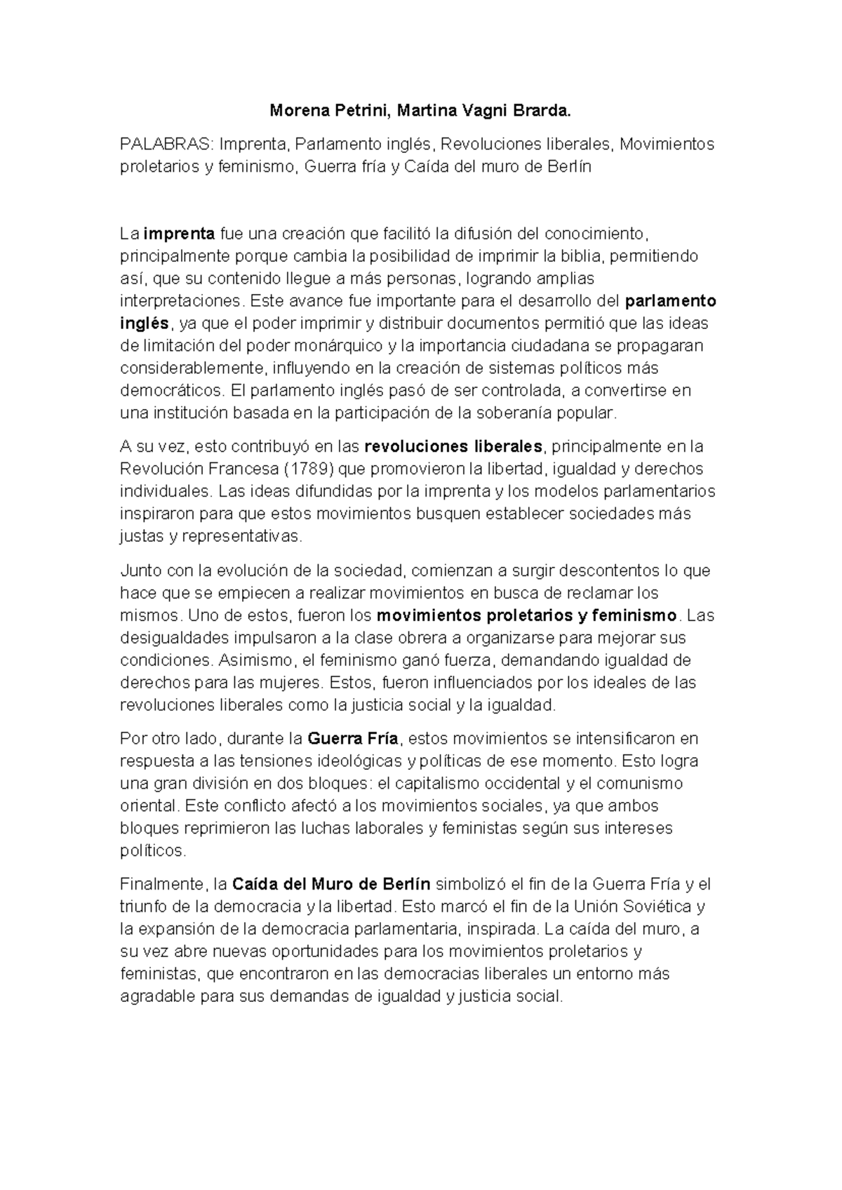 trabajo de proceso 1 - Morena Petrini, Martina Vagni Brarda. PALABRAS ...
