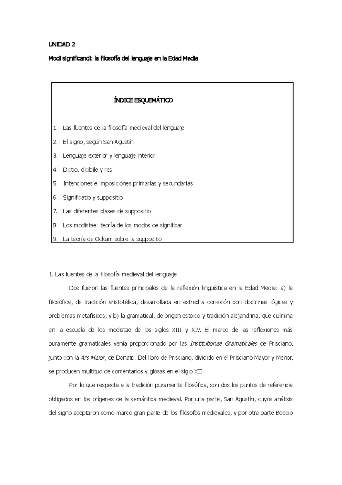 Unidad 2 - introducción - UNIDAD 2 Modi significandi: la filosofía del ...