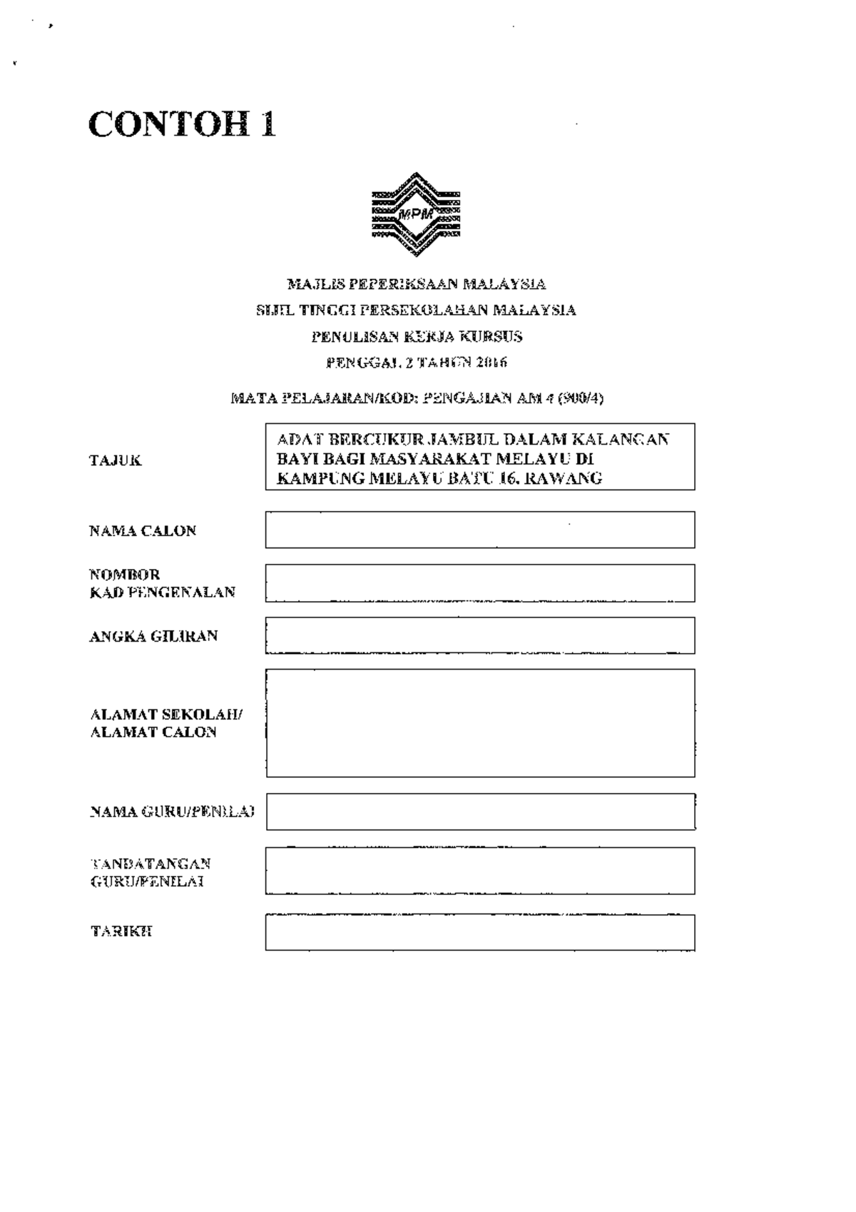 Skrip pam - pam - sejarah - Studocu