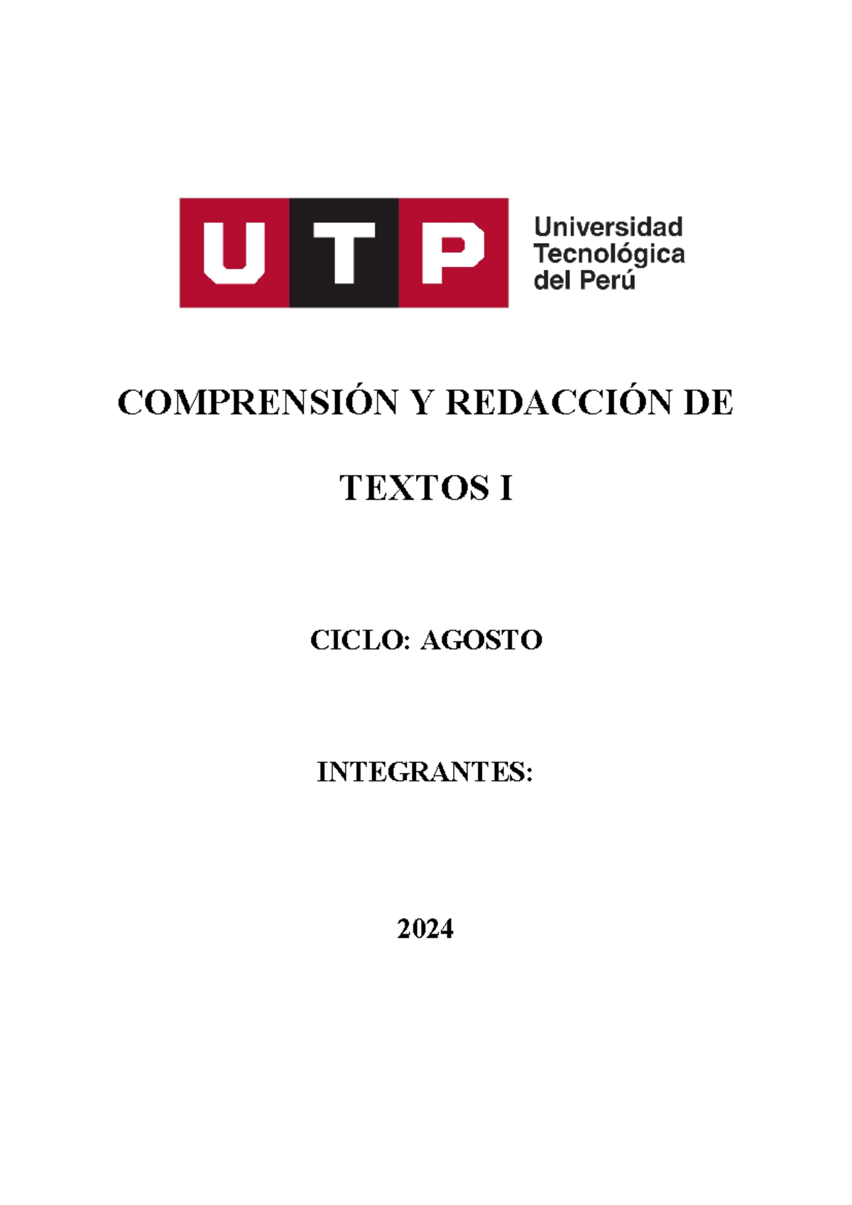 Tarea Academica 1 Comprensión Y Redaccion DE Textos - COMPRENSIÓN Y REDACCIÓN DE TEXTOS I CICLO ...