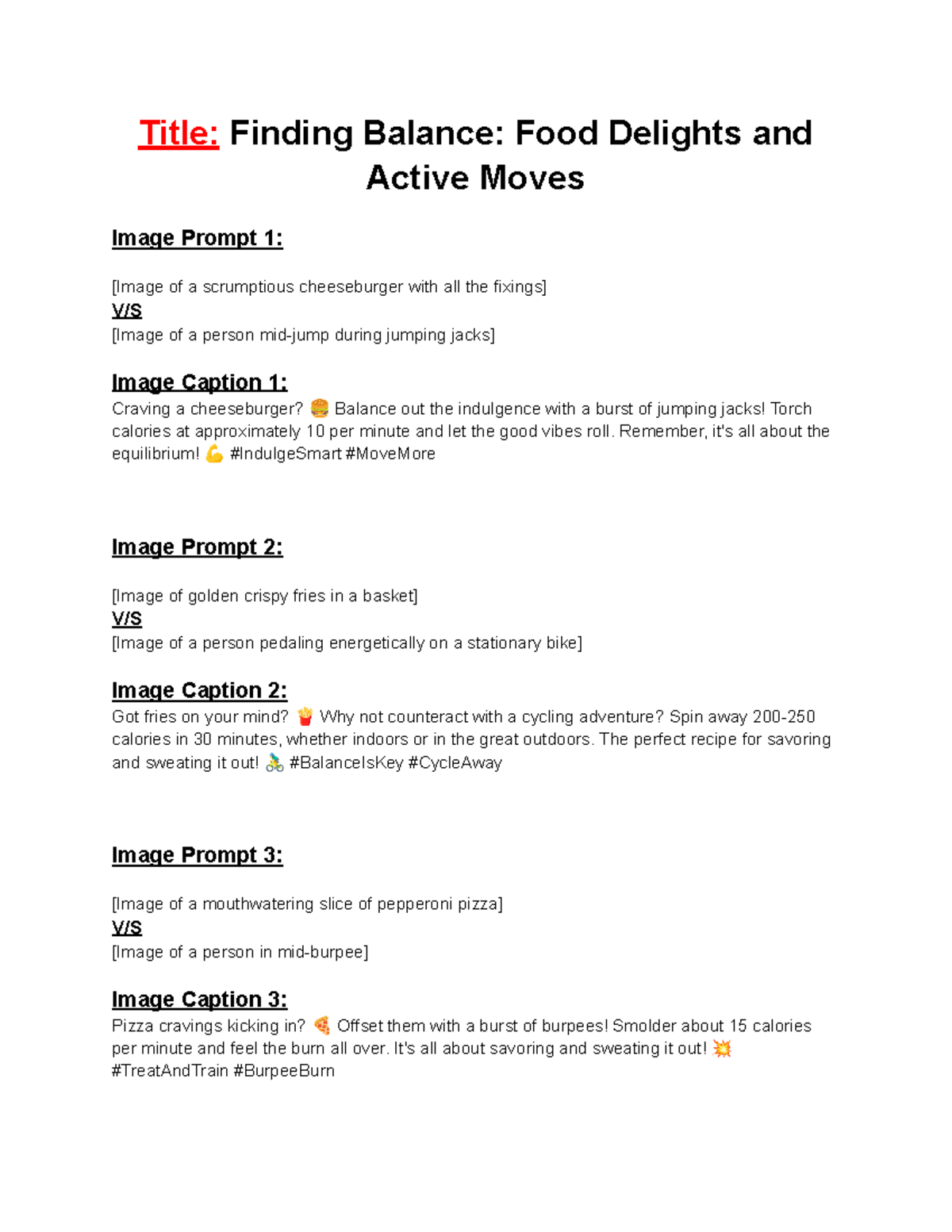 Finding Balance Food Delights and Active Moves - computer science ...