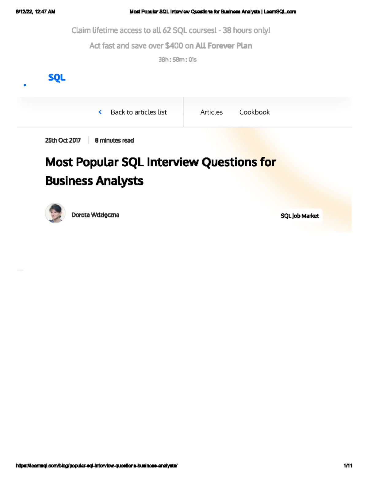 Common SQL Interview Questions - Paradigmas de Programação - Studocu