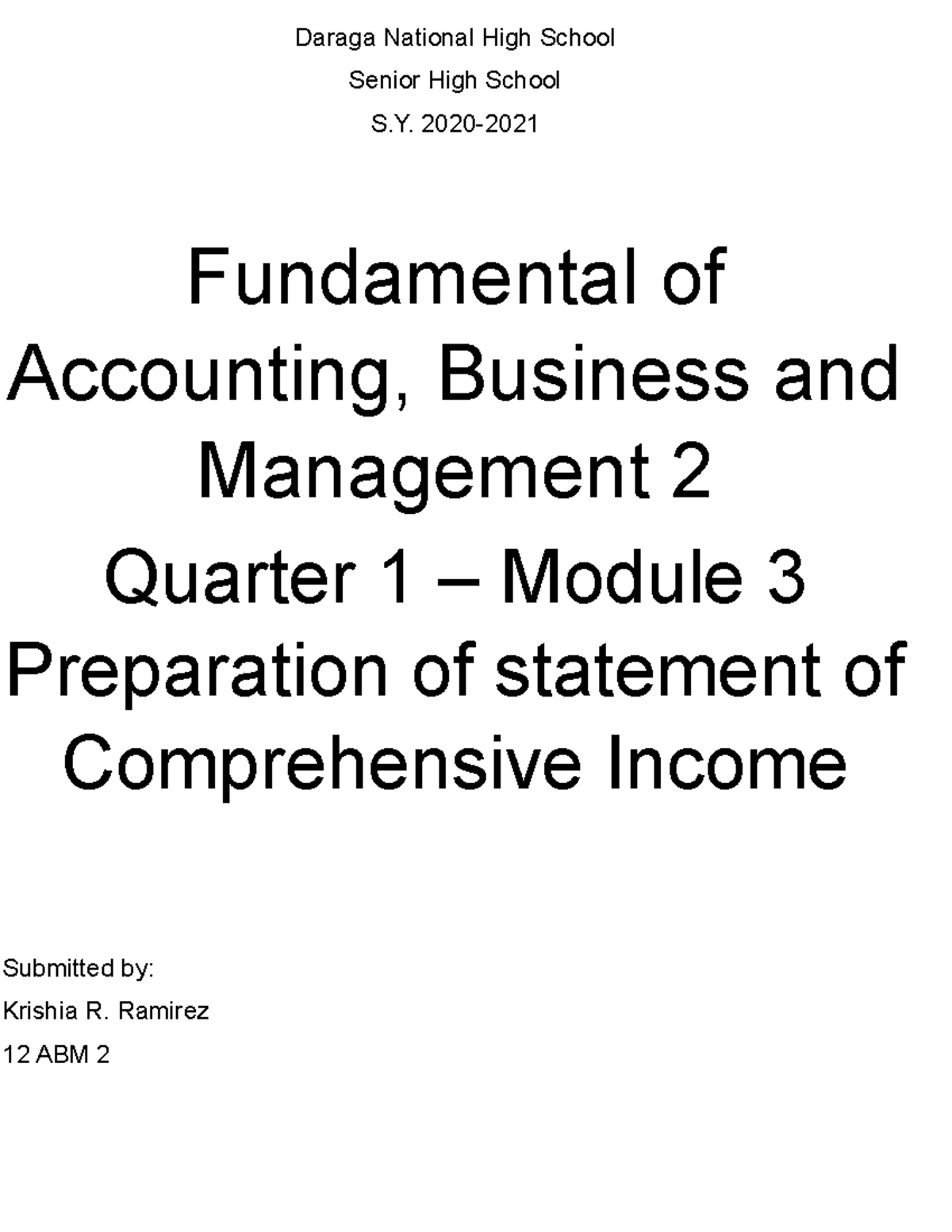 Fundamentals of Accounting ( accounting activities - Daraga National ...