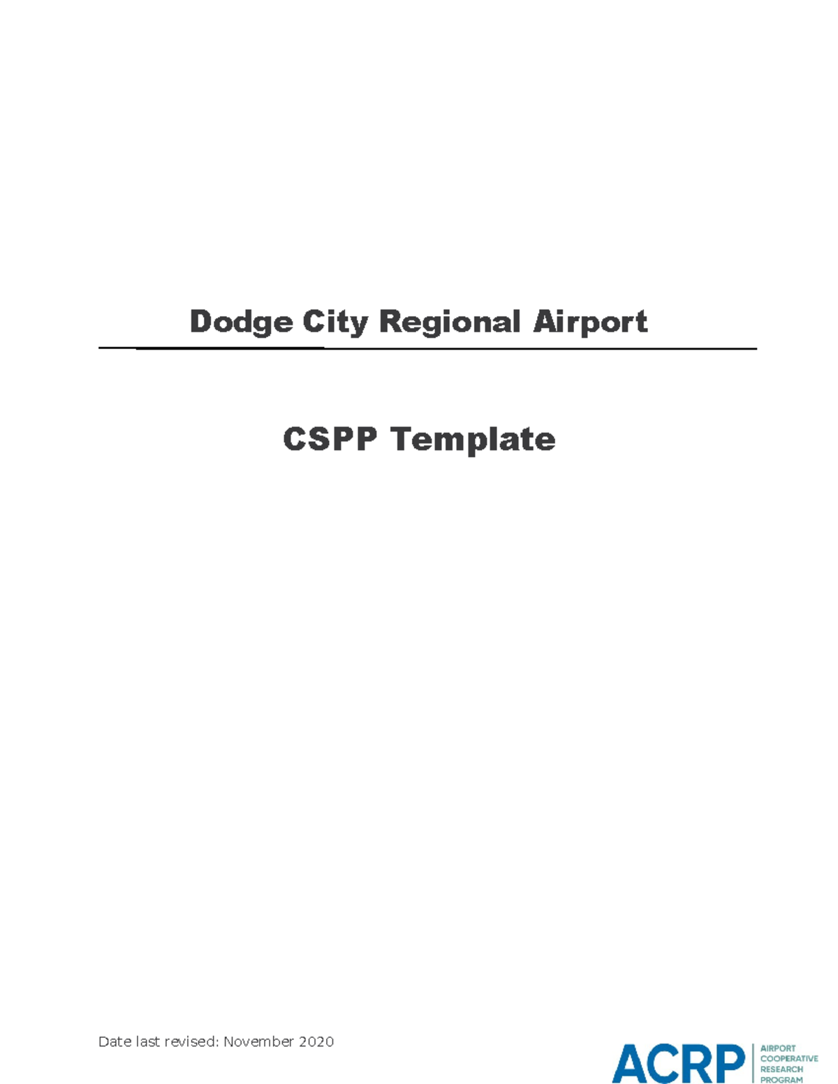 CSPP-Template - FAA Template - Dodge City Regional Airport CSPP ...